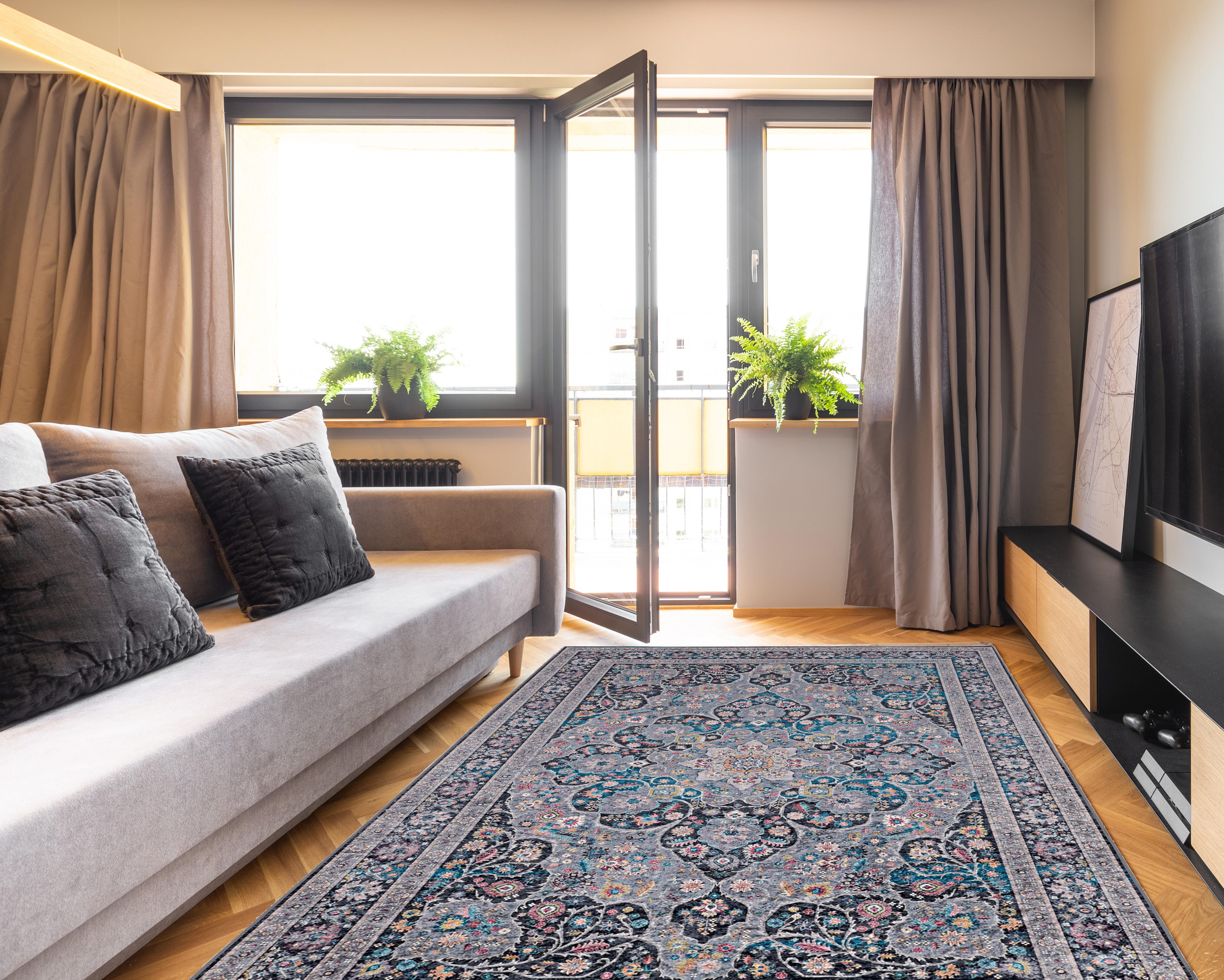 Click here for Linon Emerald Grenier 67 x 97 Area Rug  Gray prices