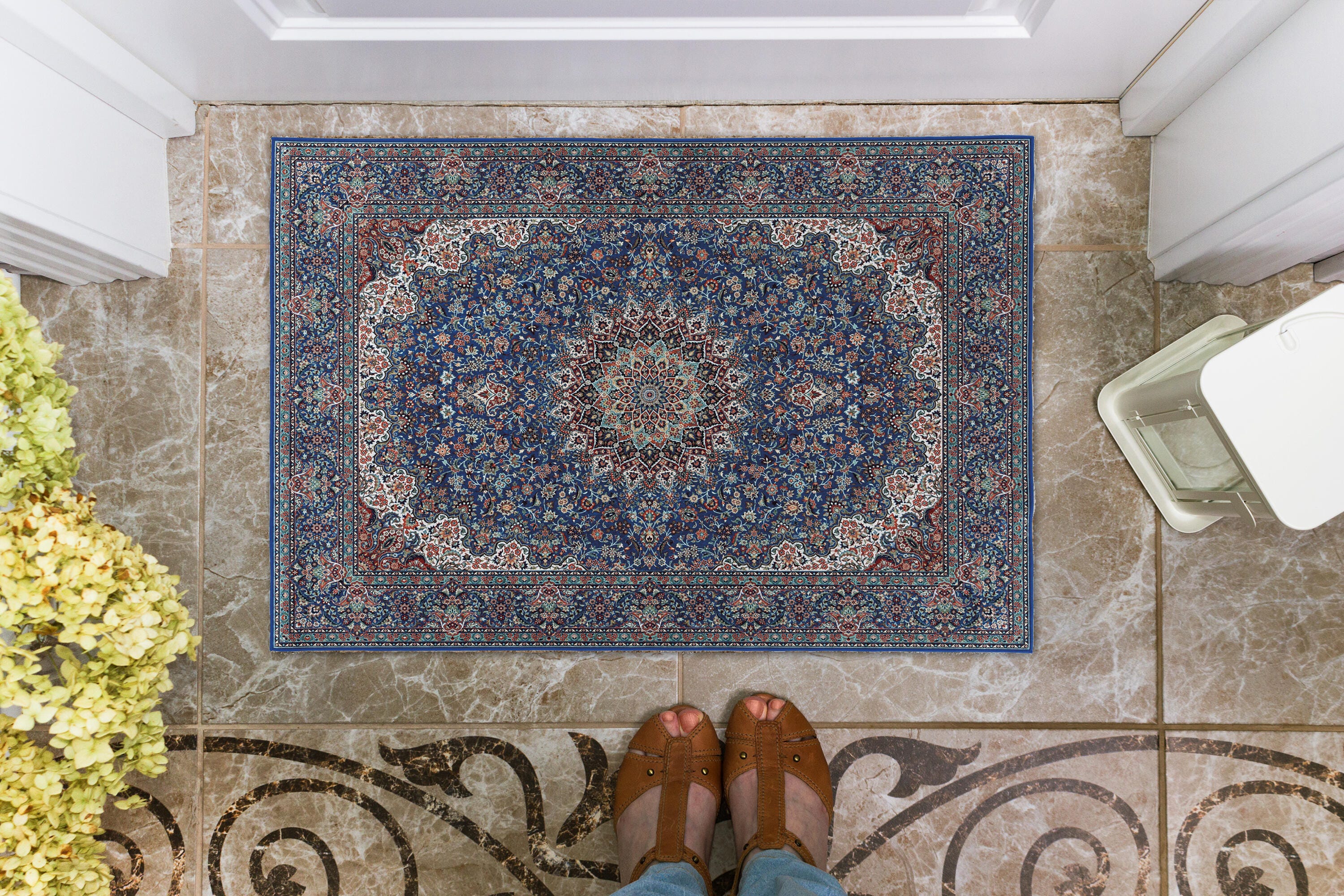 Click here for Linon Emerald Klein 22 x 32 Area Rug  Blue prices