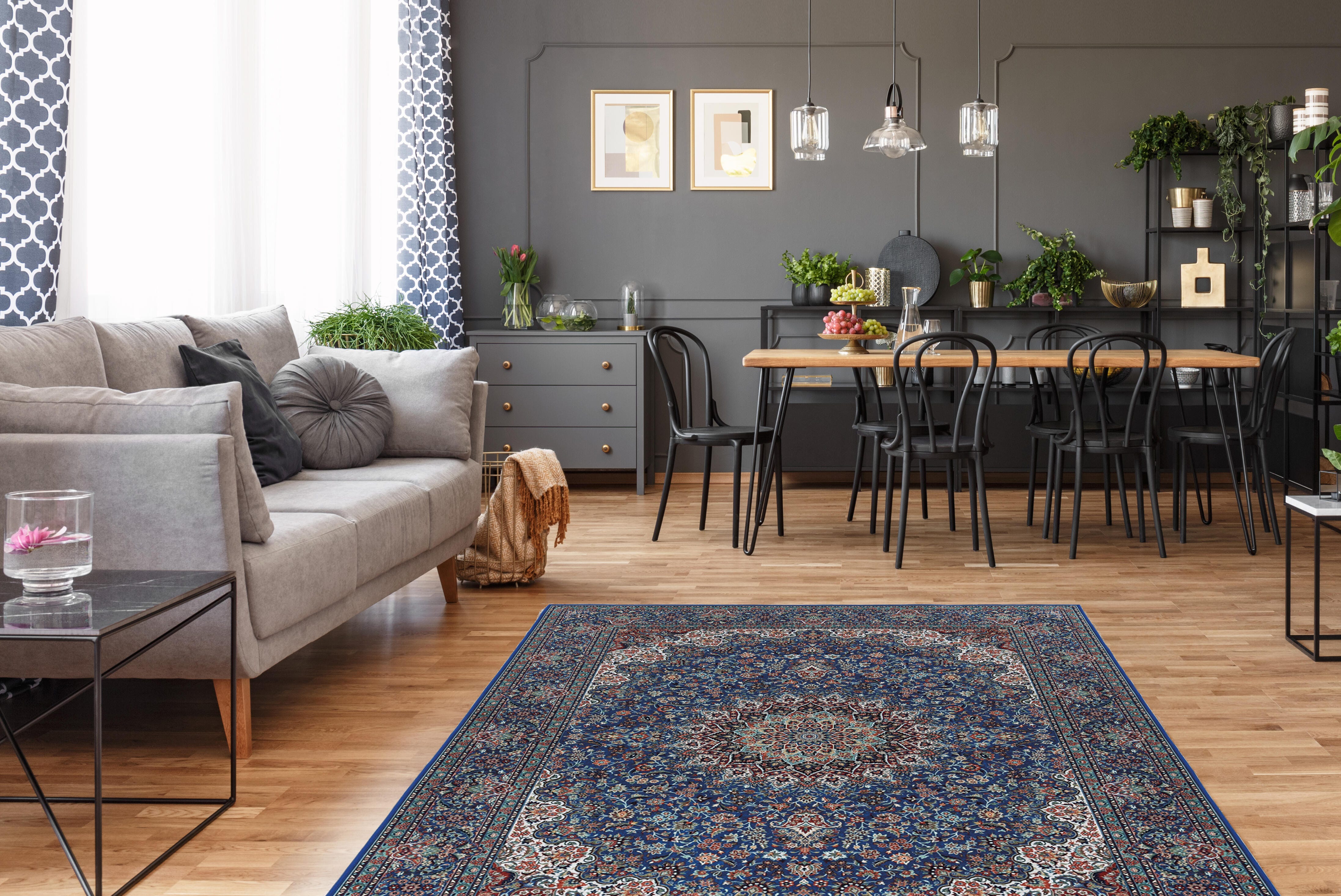 Click here for Linon Emerald Klein 67 x 97 Area Rug  Blue prices