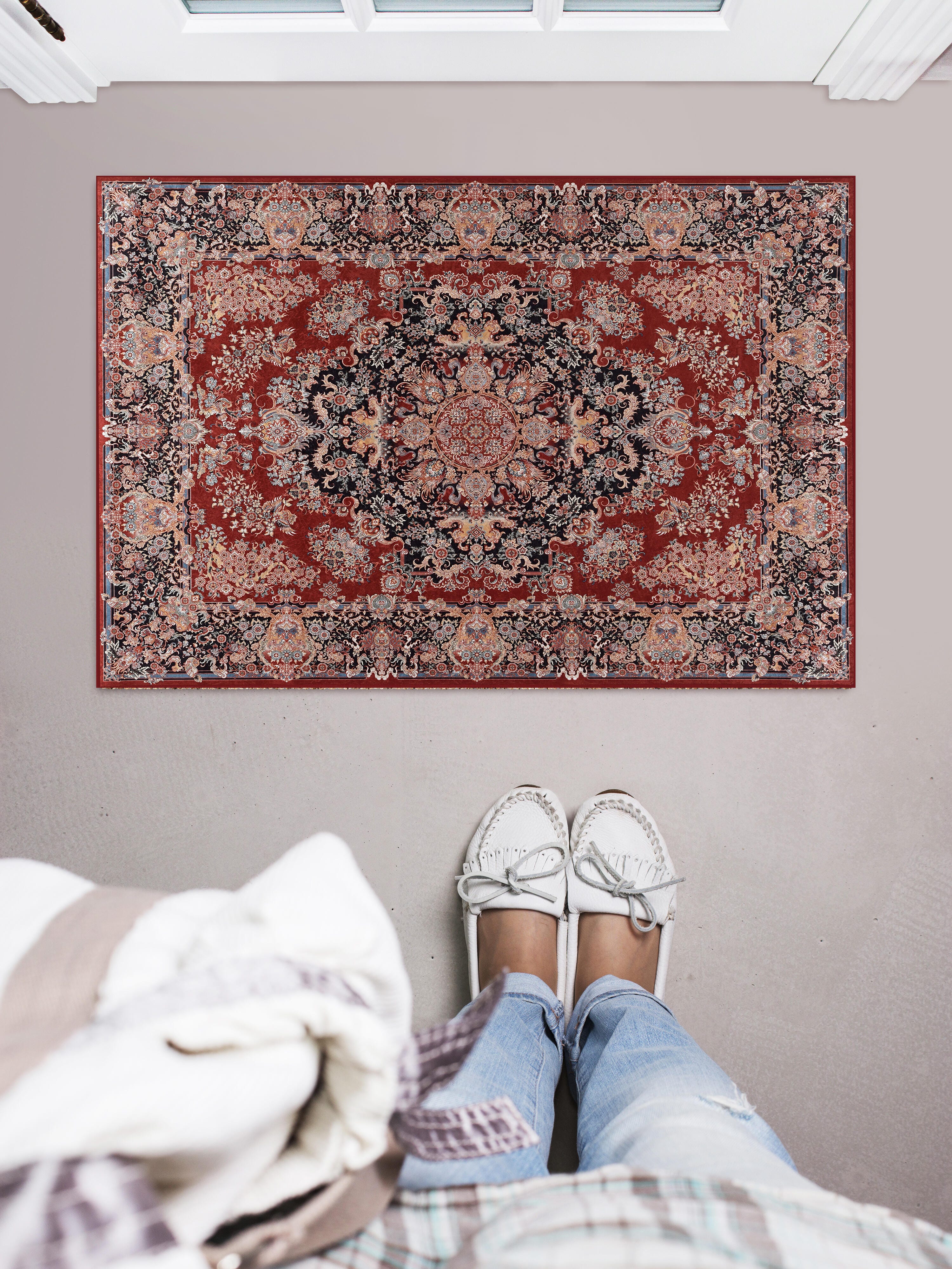 Click here for Linon Emerald Martin 22 x 32 Area Rug  Red prices