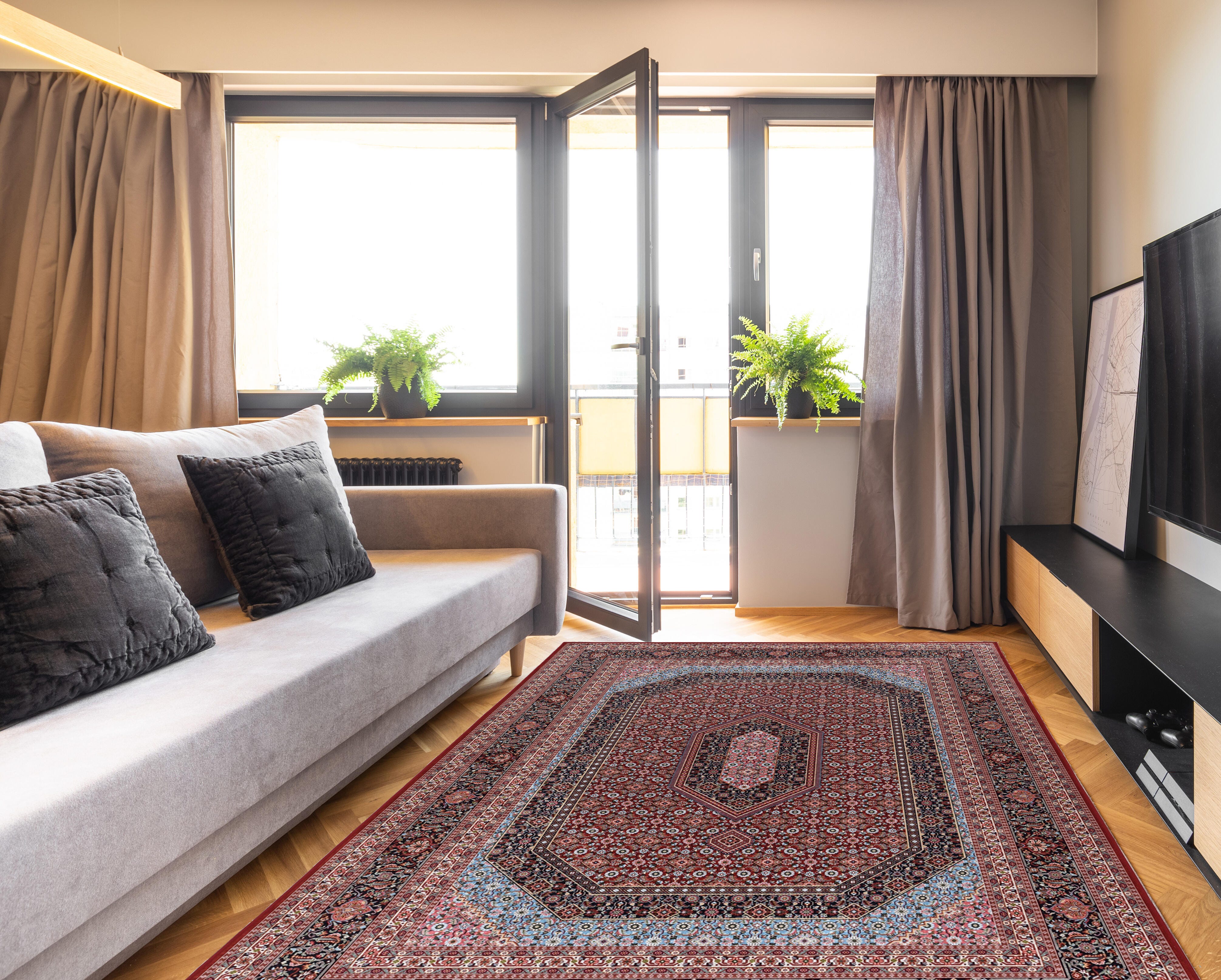 Click here for Linon Emerald Milton 67 x 97 Area Rug  Red prices