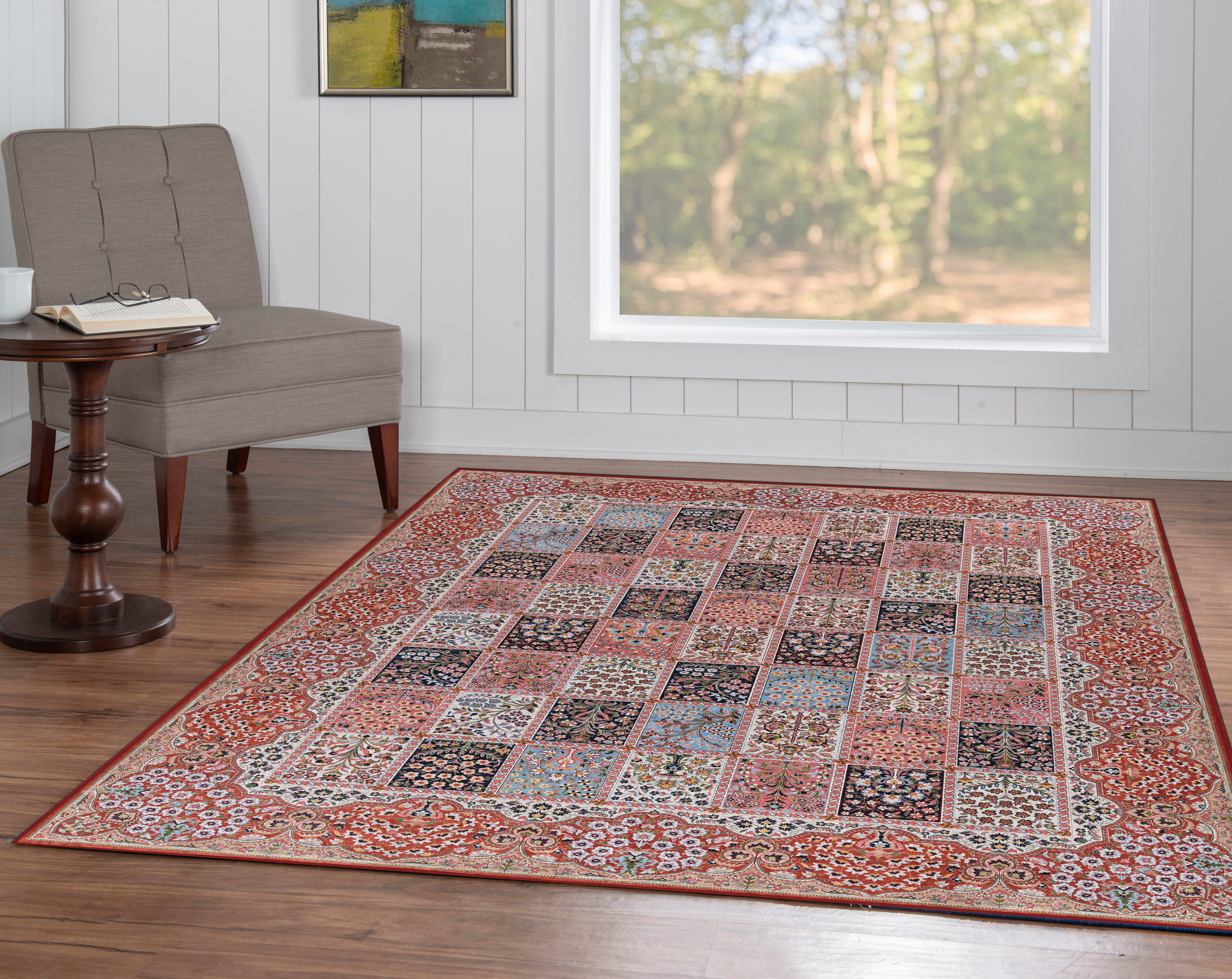 Click here for Linon Emerald Morris 5 x 7 Area Rug  Red prices