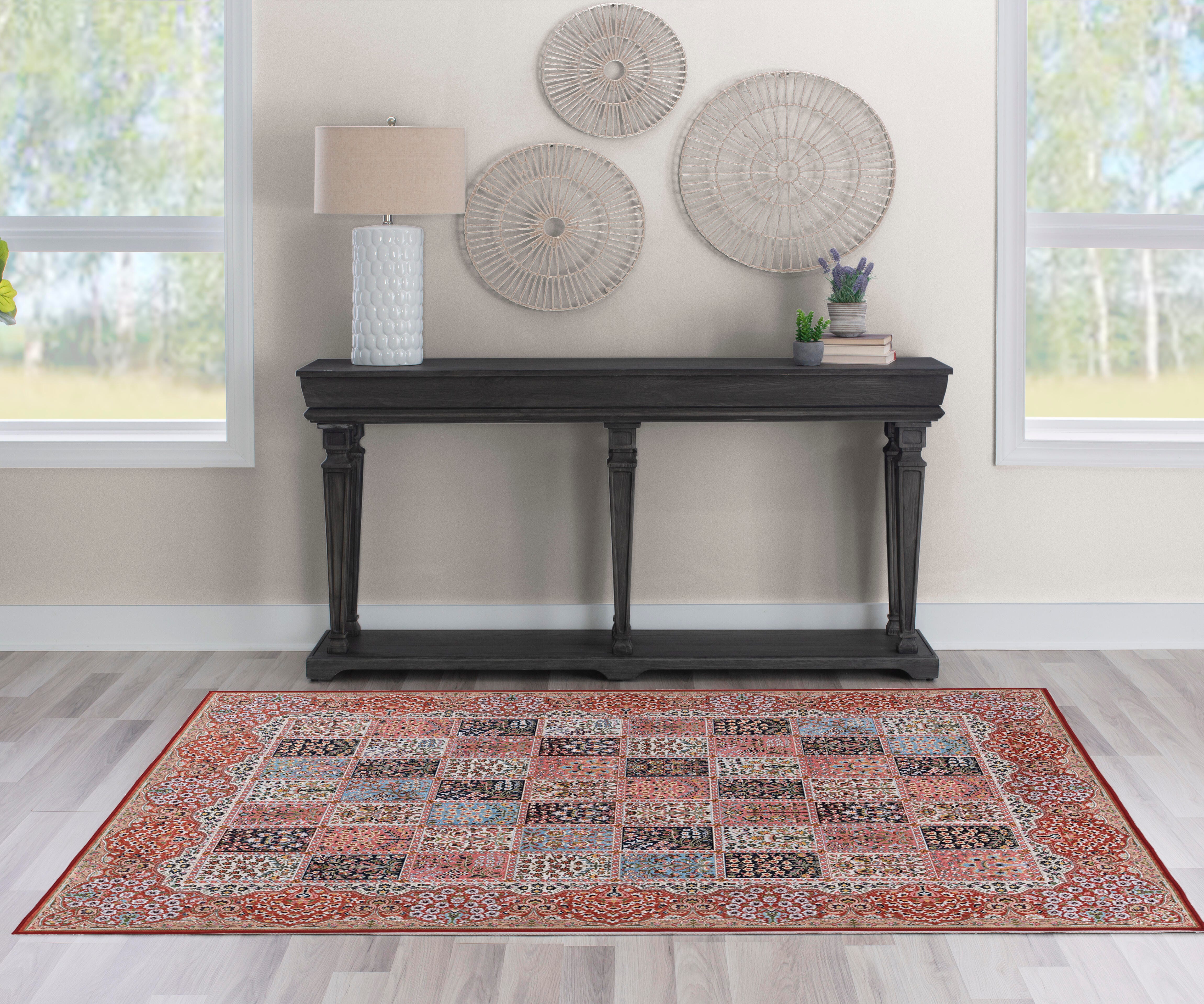 Click here for Linon Emerald Morris 67 x 97 Area Rug  Red prices