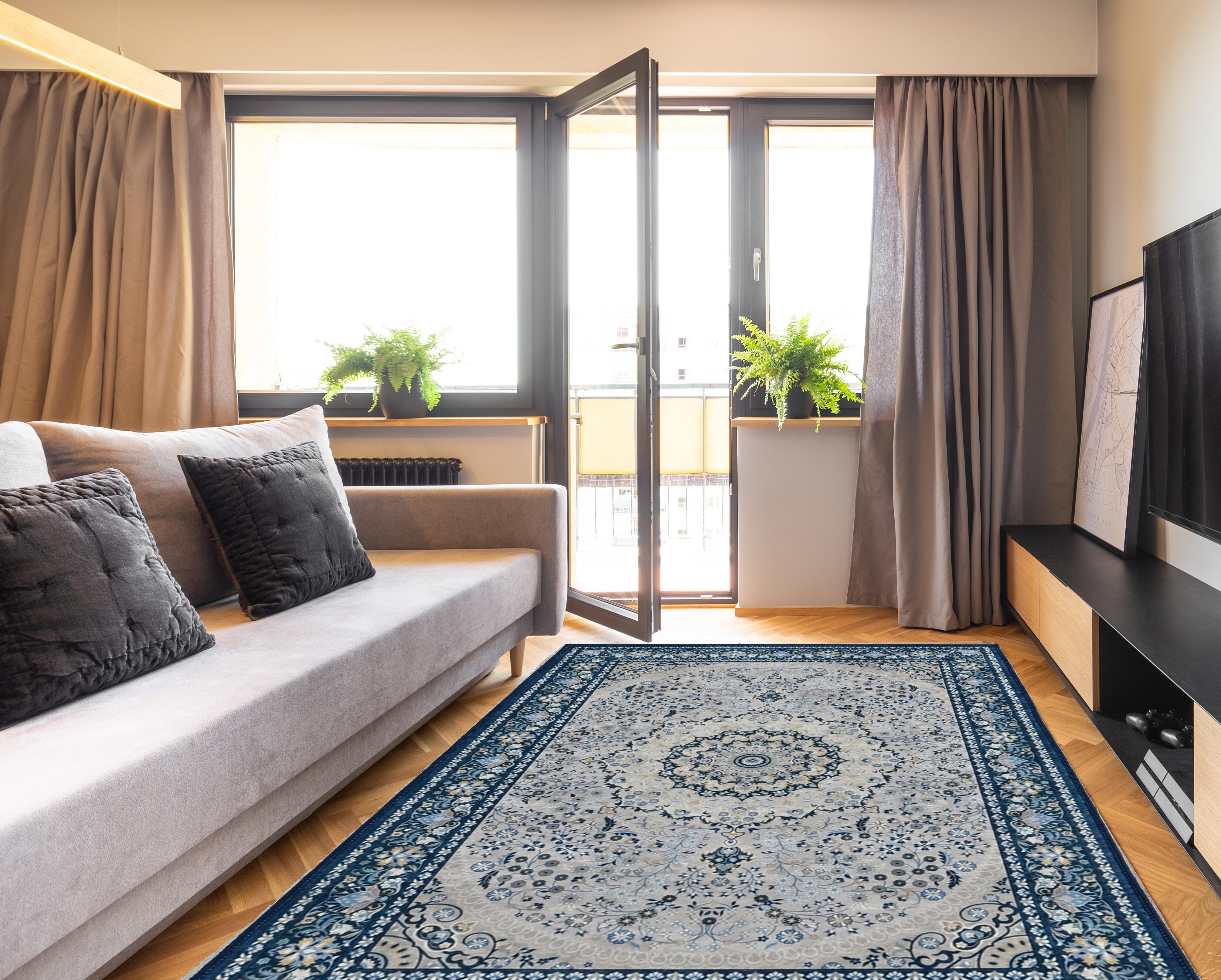 Click here for Linon Emerald Paulson 67 x 97 Area Rug  Cream prices