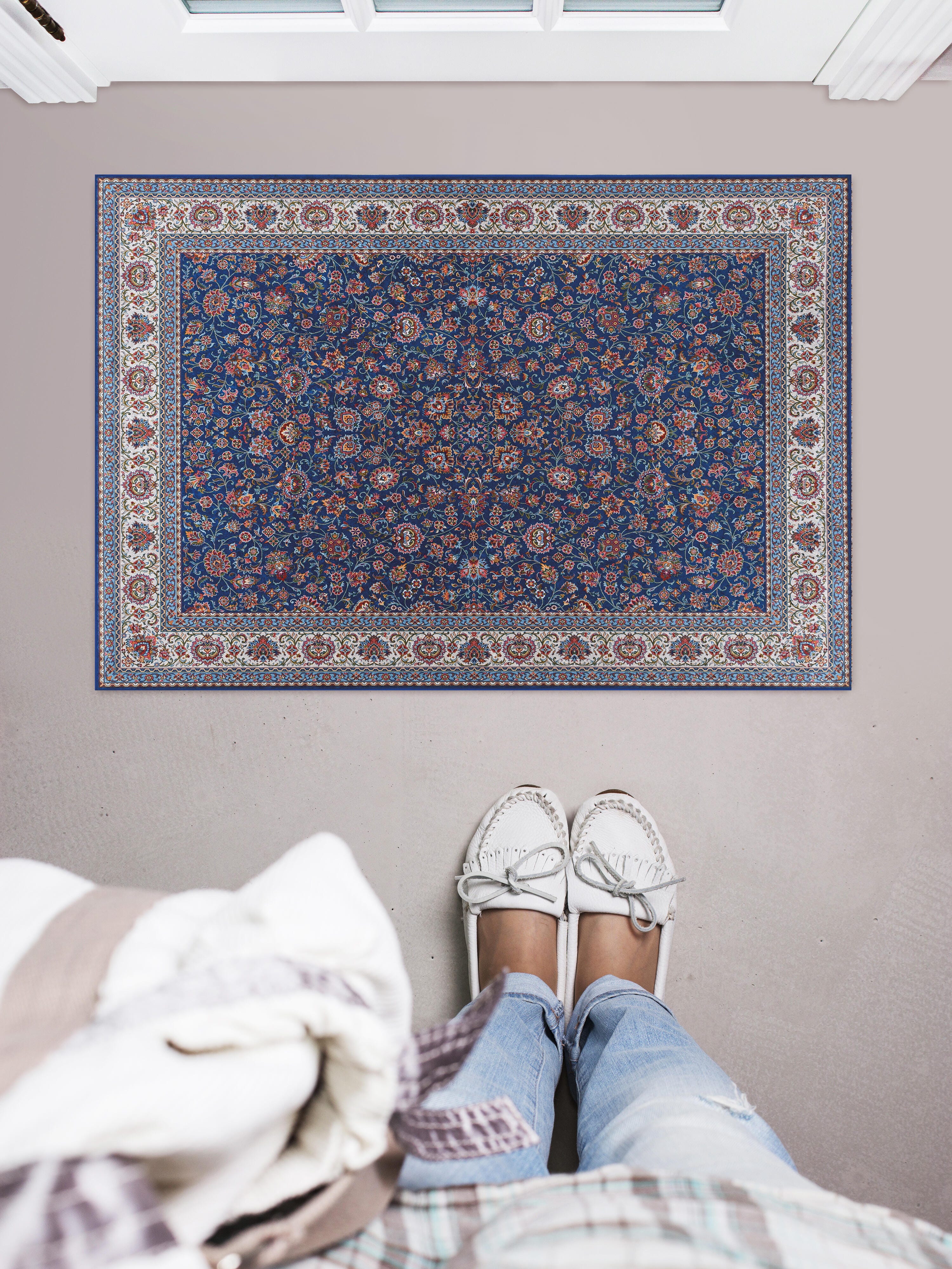 Click here for Linon Emerald Ritchie 22 x 32 Area Rug  Blue prices