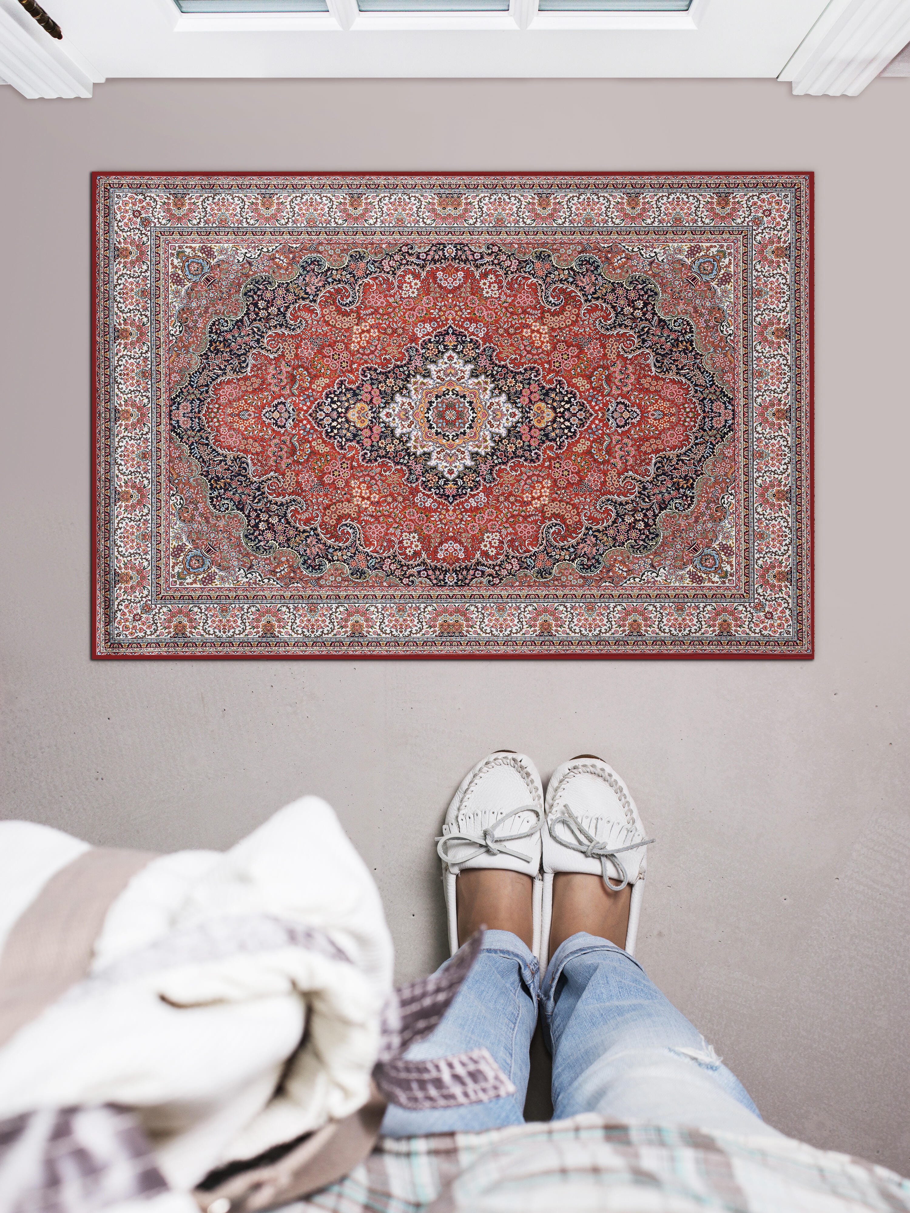 Click here for Linon Emerald Sanlin 22 x 32 Area Rug  Red prices