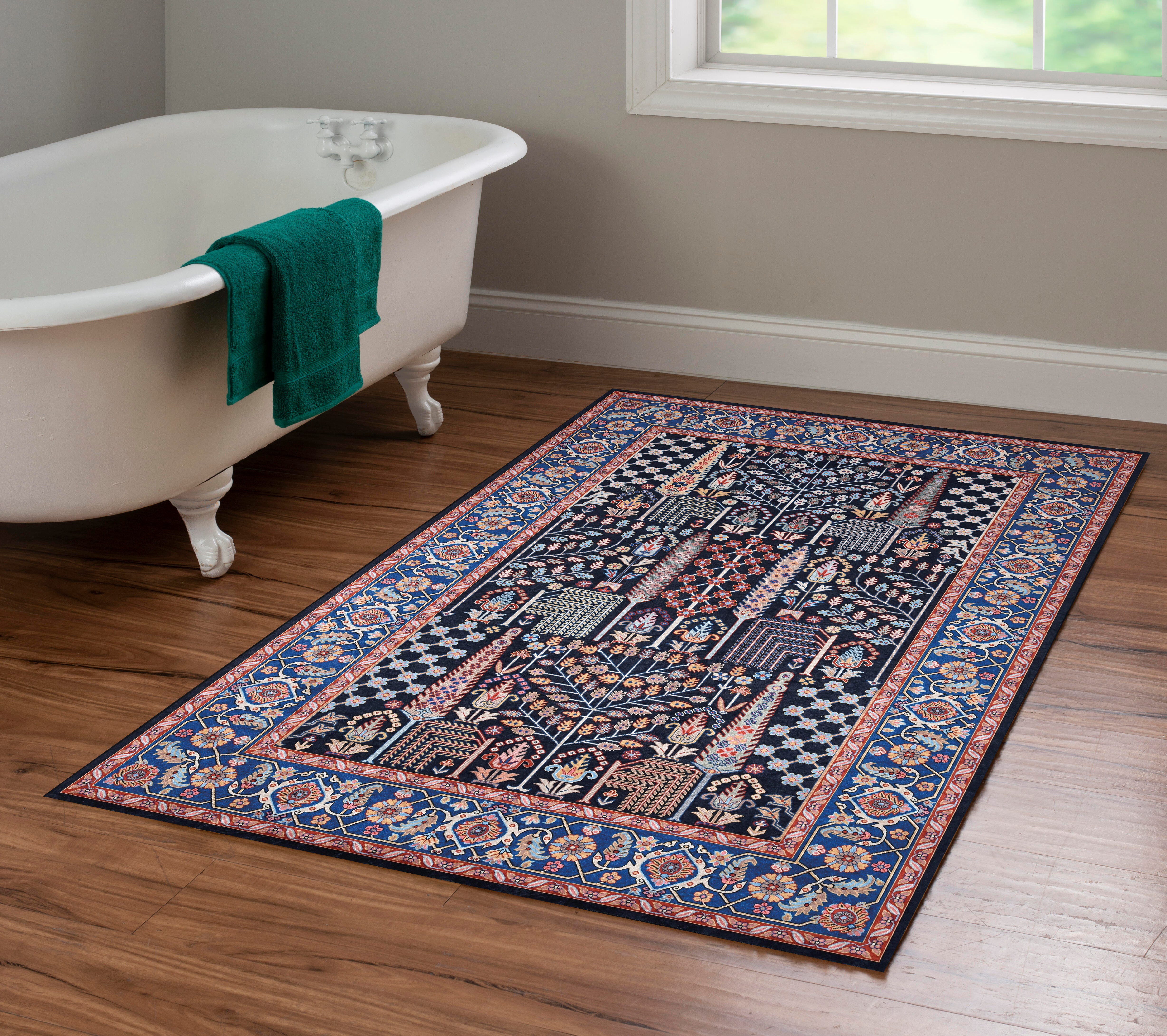 Click here for Linon Emerald Tenley 33 x 5 Area Rug  Navy prices