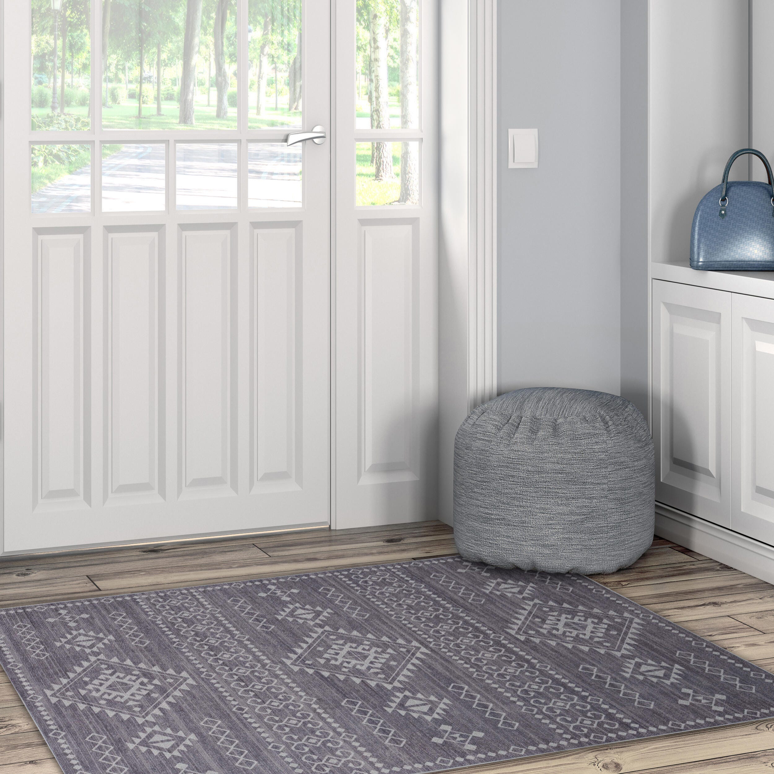Click here for Linon Oakland Ivan 3 x 5 Area Rug  Gray prices
