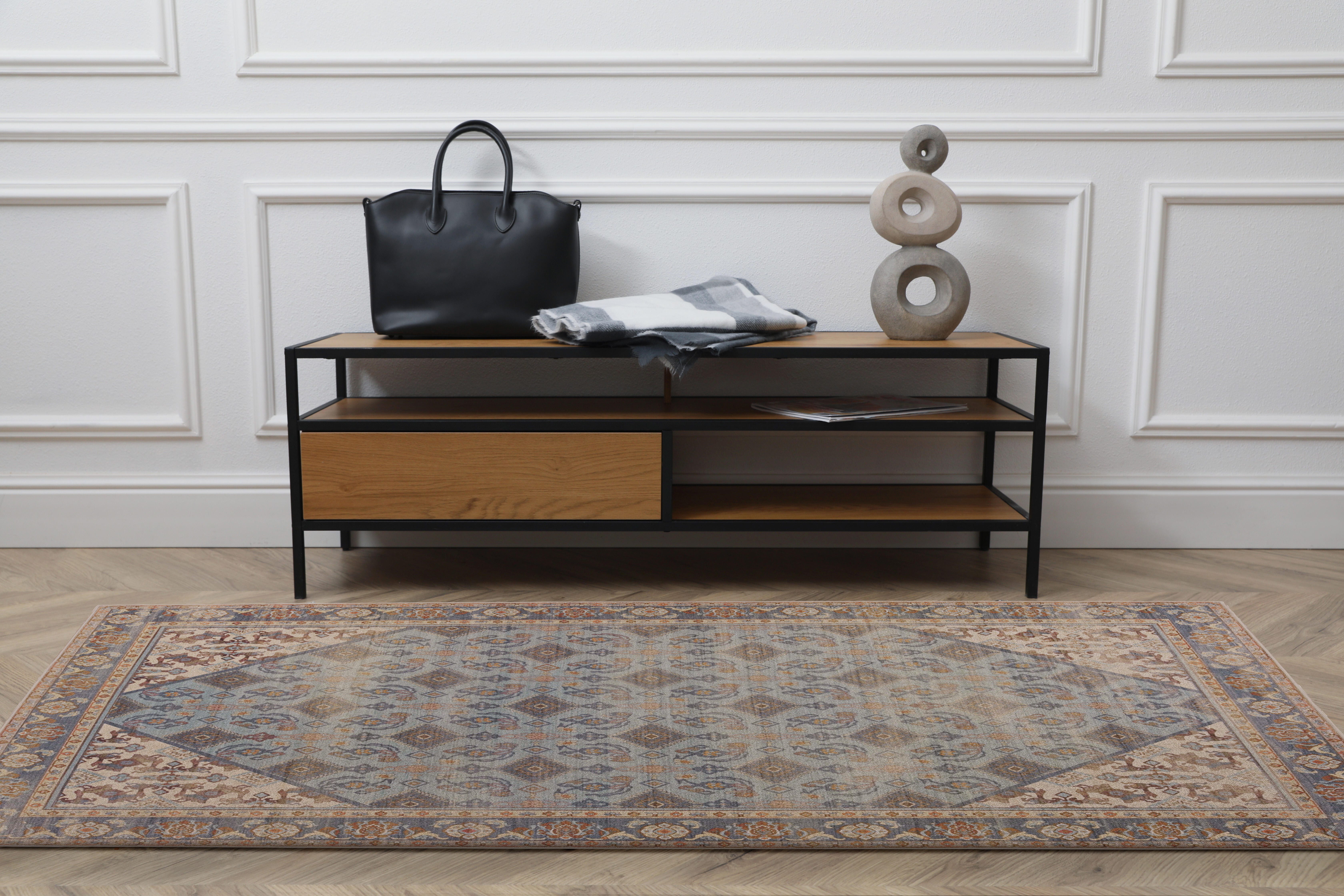 Click here for Linon Oakland Wesley 3 x 5 Area Rug  Blue prices