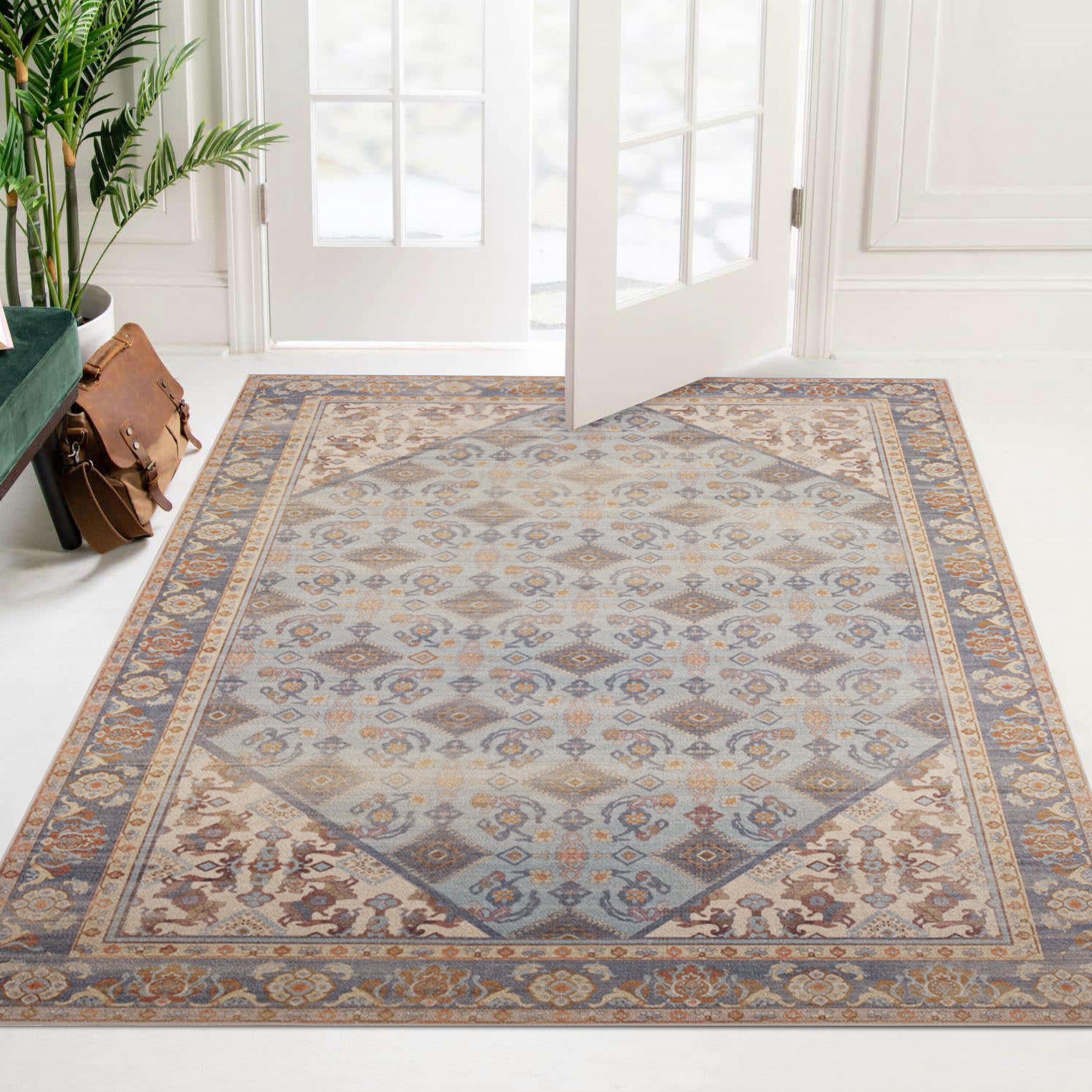 Click here for Linon Oakland Wesley 5 x 7 Area Rug  Blue prices