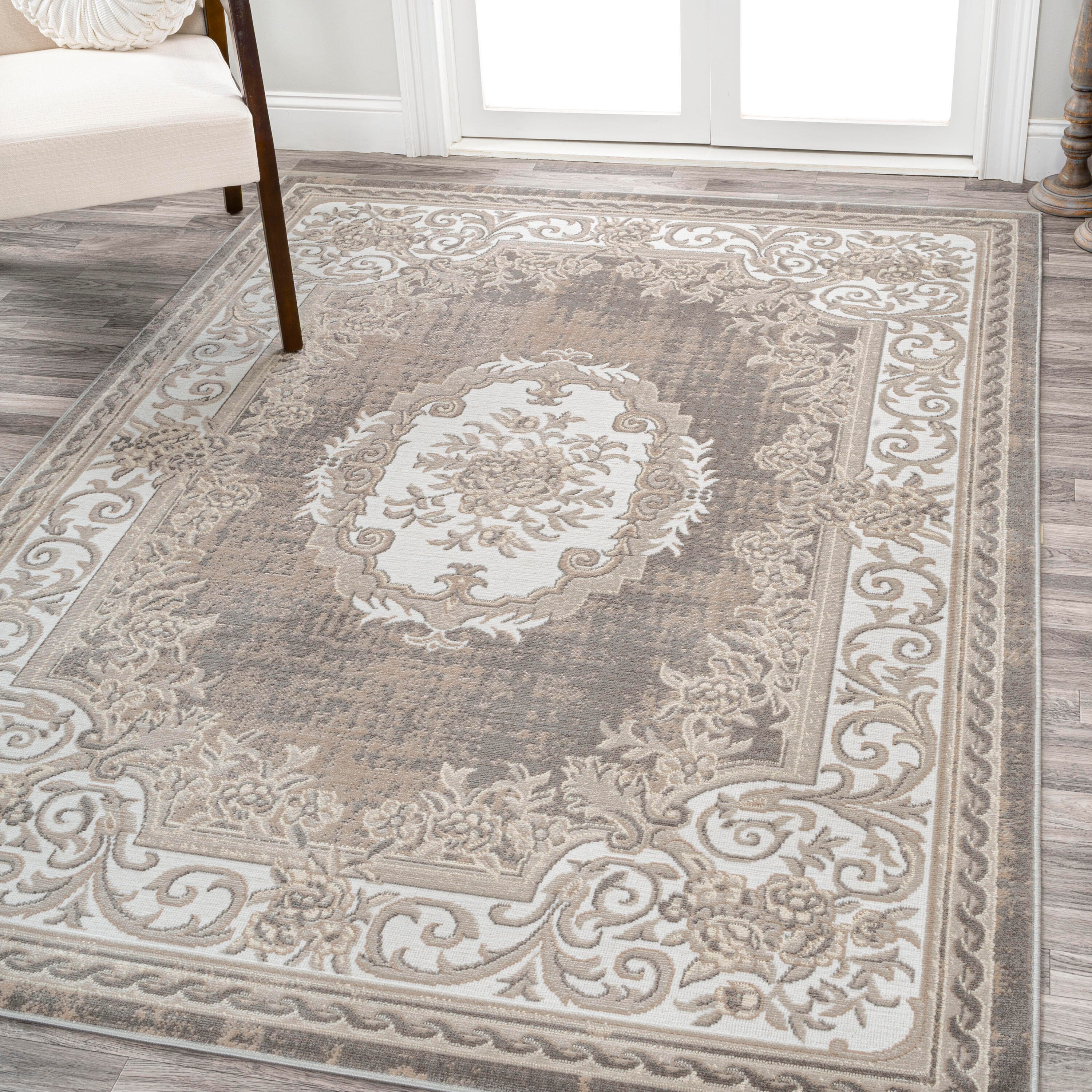 Click here for Jonathan Y Rosalia 4 x 6 Area Rug  Gray/Ivory prices
