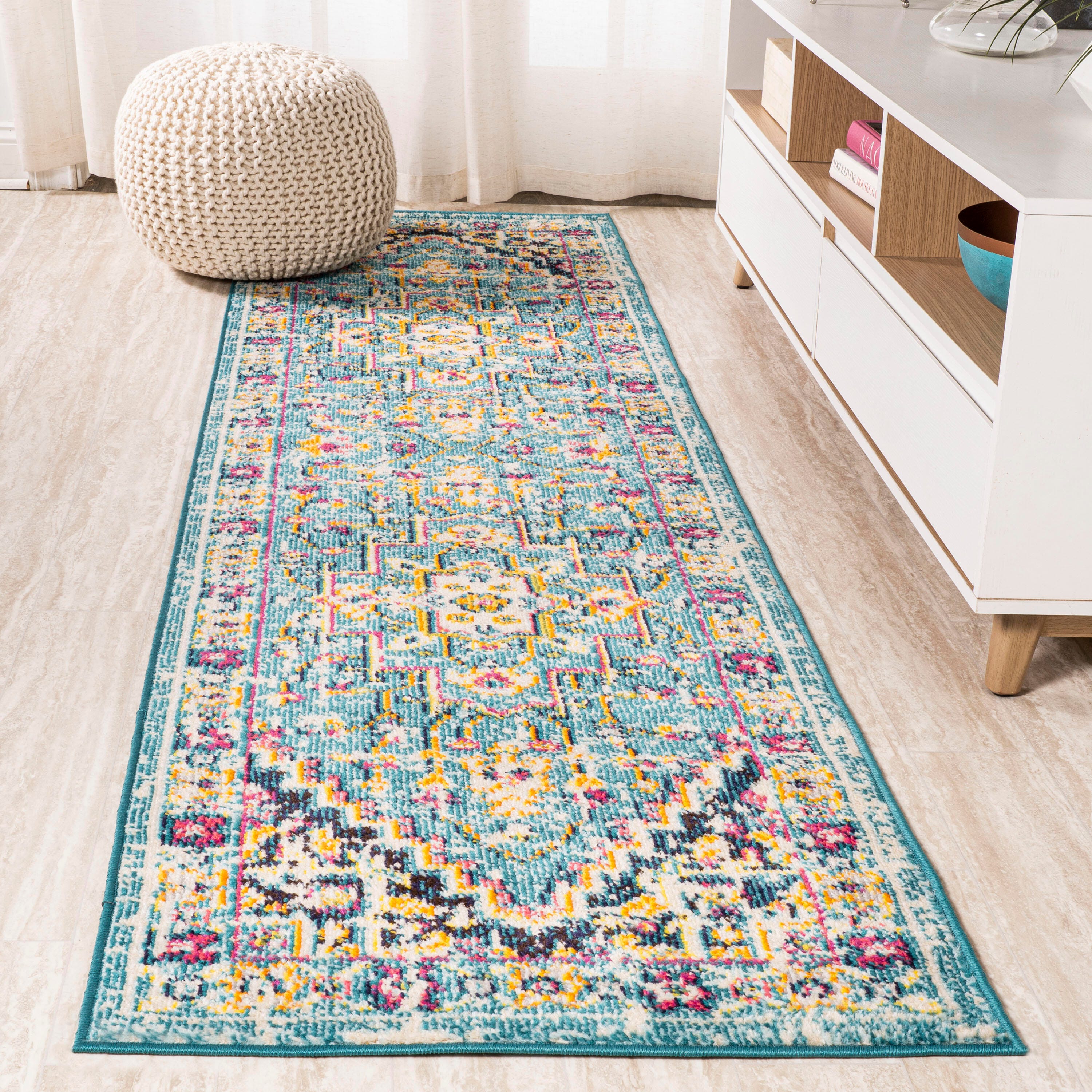 Click here for Jonathan Y Brooklyn 2 x 8 Runner Rug  Blue/Multi prices