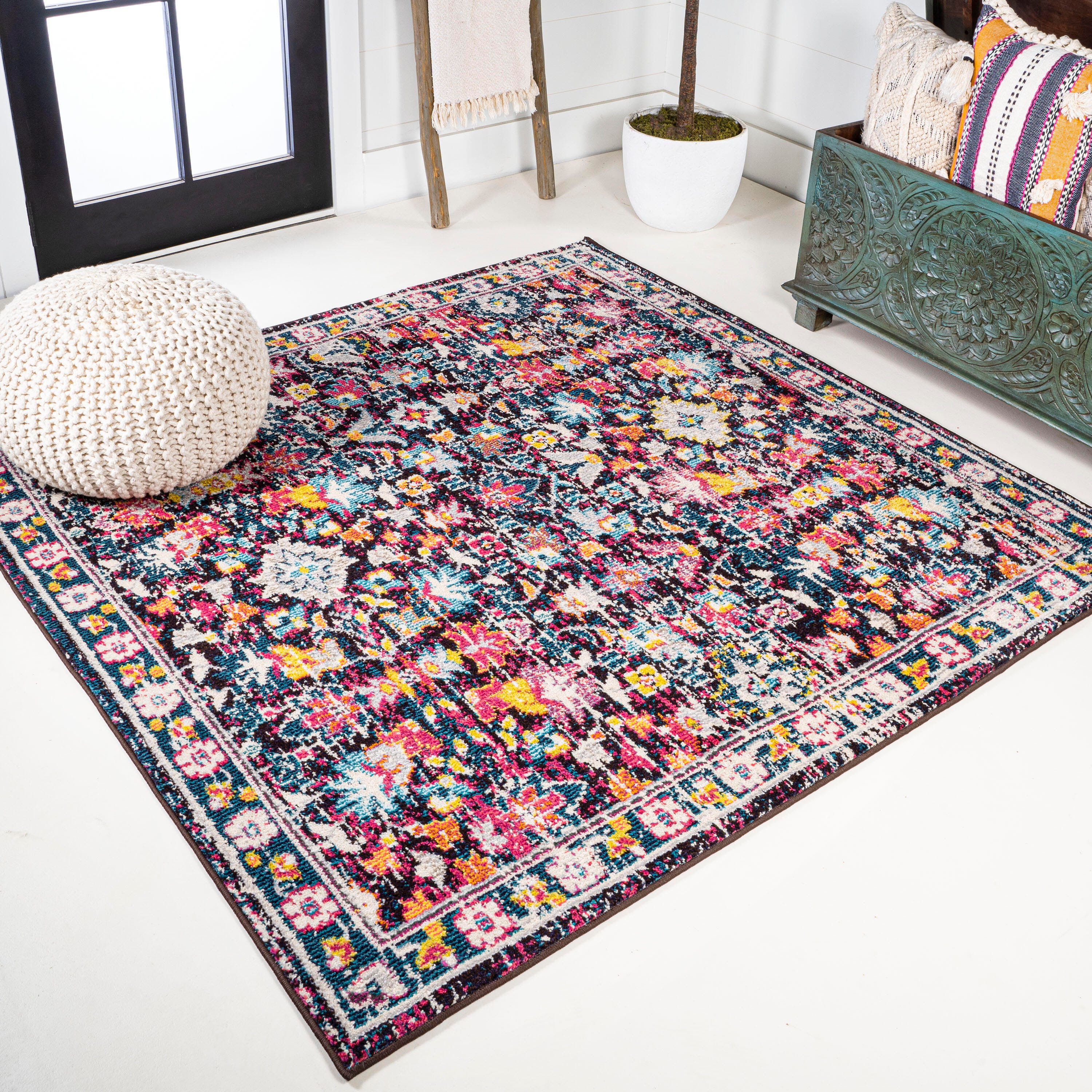 Click here for Jonathan Y Persian 5 x 5 Area Rug  Blue prices