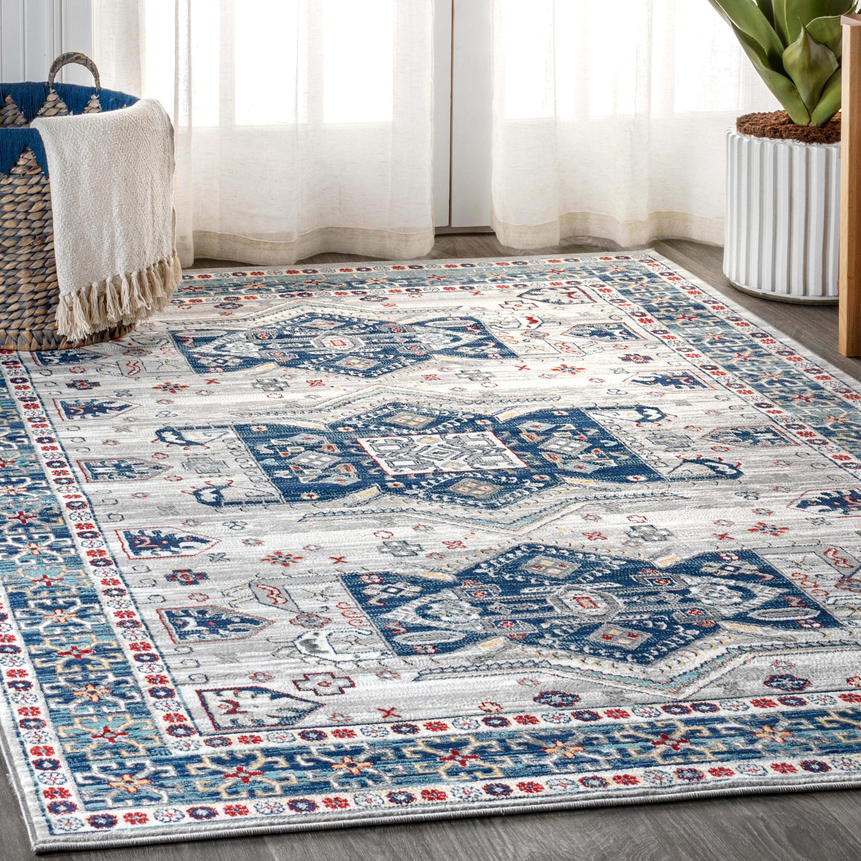 Click here for Jonathan Y Modern Persian 4 x 6 Area Rug  Dark Blu... prices