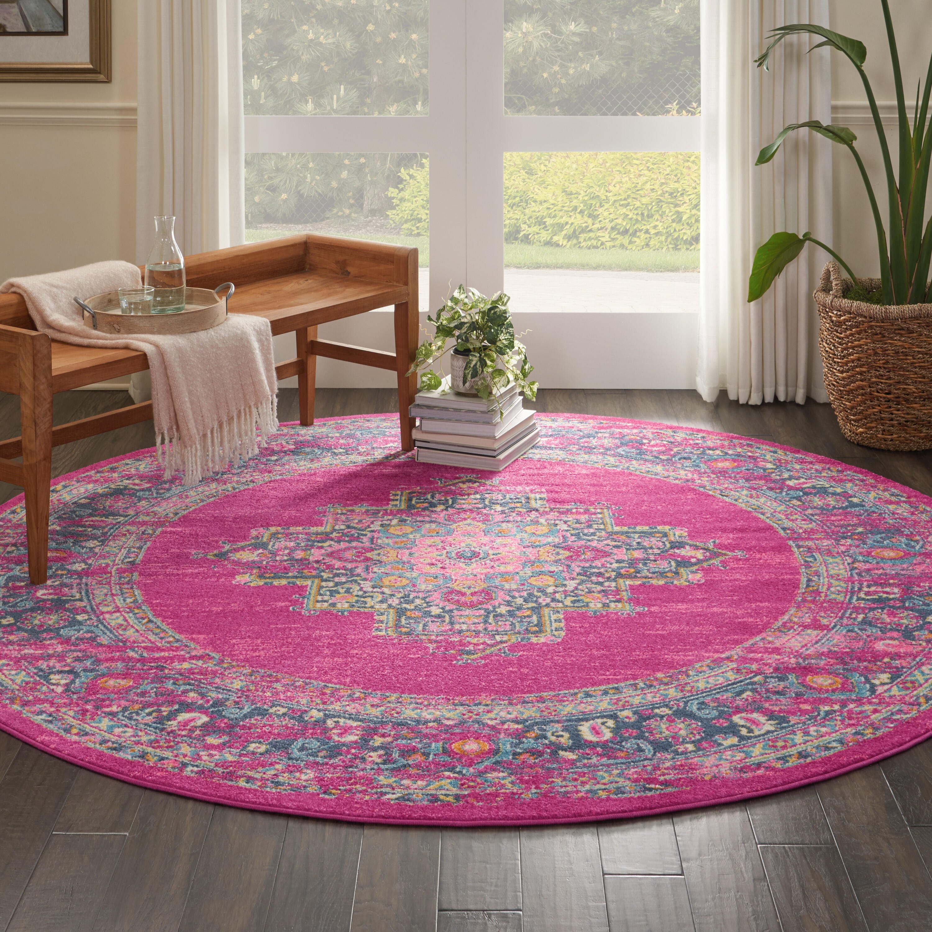 Click here for Nourison Home Passion 8 Round Area Rug  Fuchsia prices