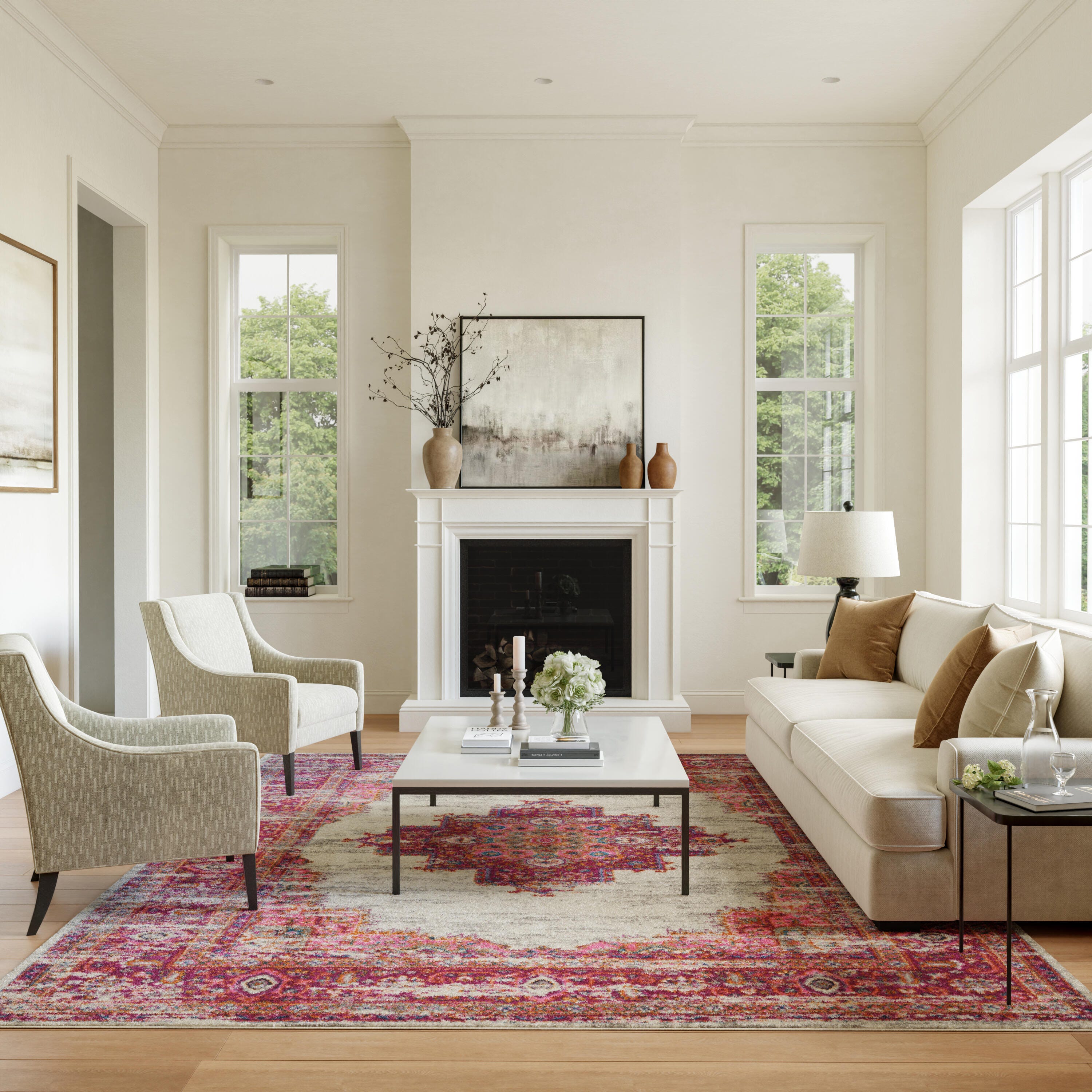 Click here for Nourison Home Passion 8 x 10 Area Rug  Ivory/Fuchs... prices