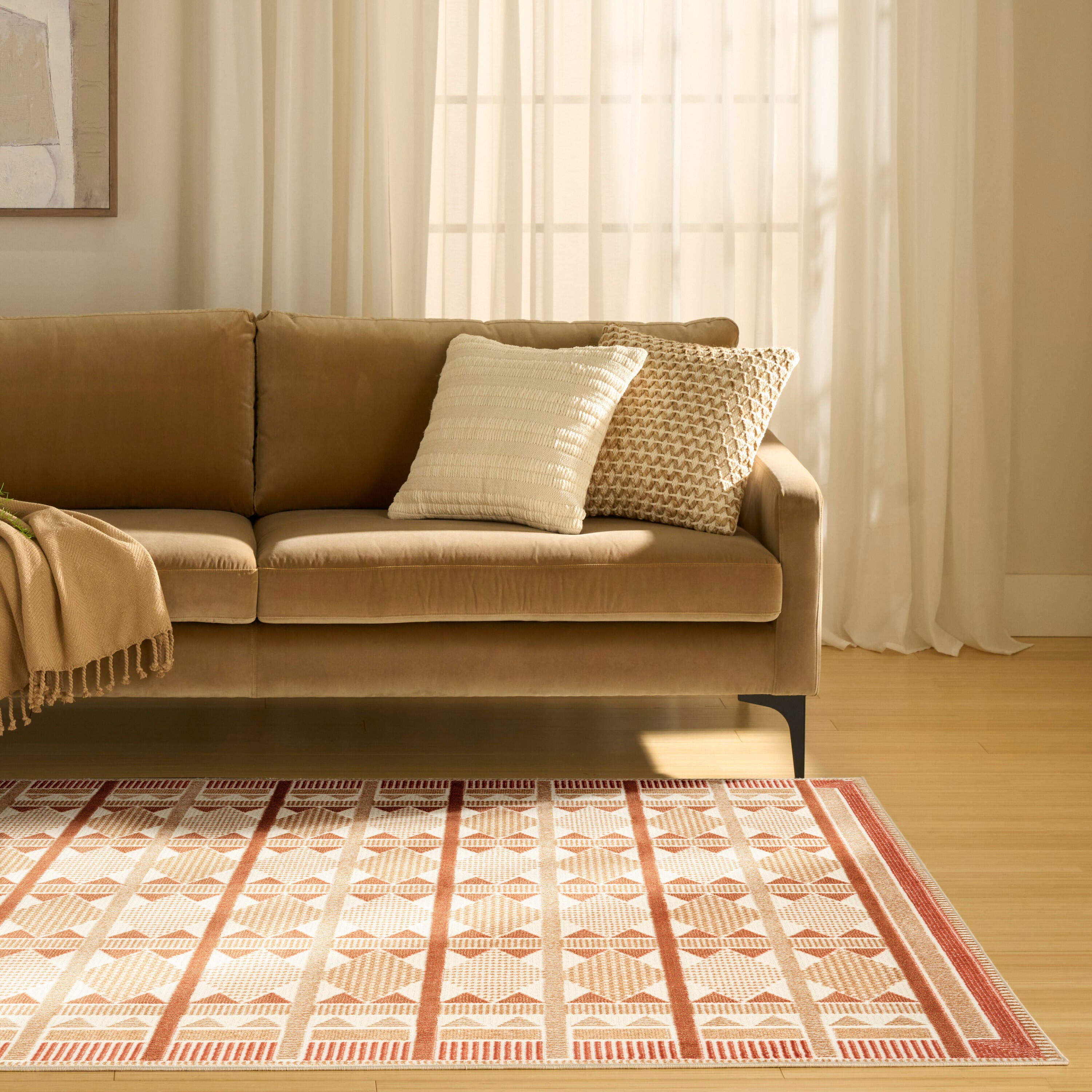 Click here for Nourison Home Nordic Diamond 4 x 6 Area Rug  Rust prices