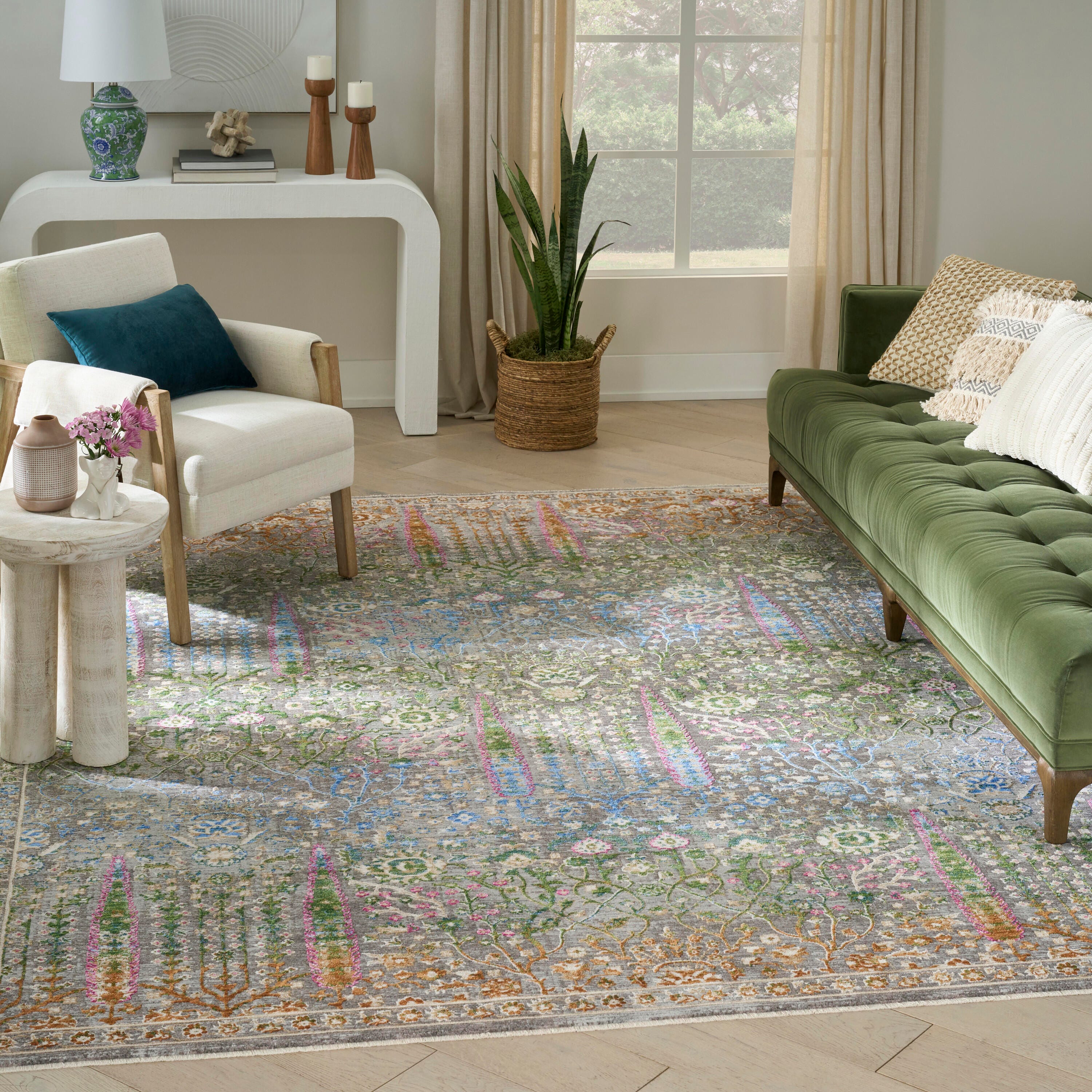 Click here for Nourison Home 8 x 10 Botanical Area Rug  Blue/Mult... prices