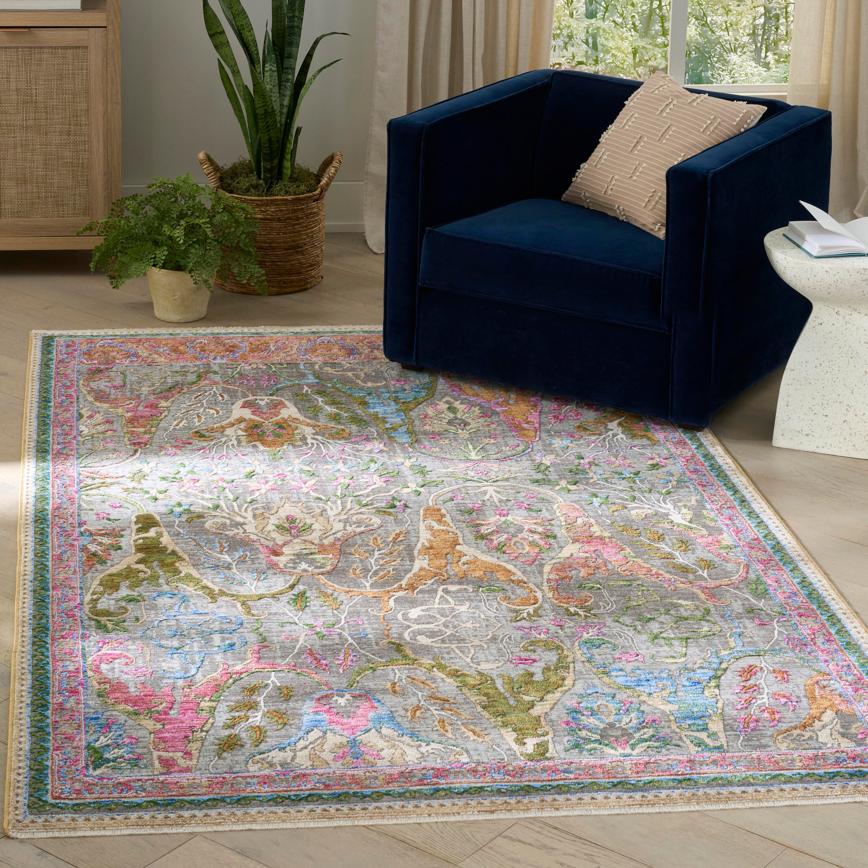 Click here for Nourison Home 5 x 8 Floral Area Rug  Pink prices