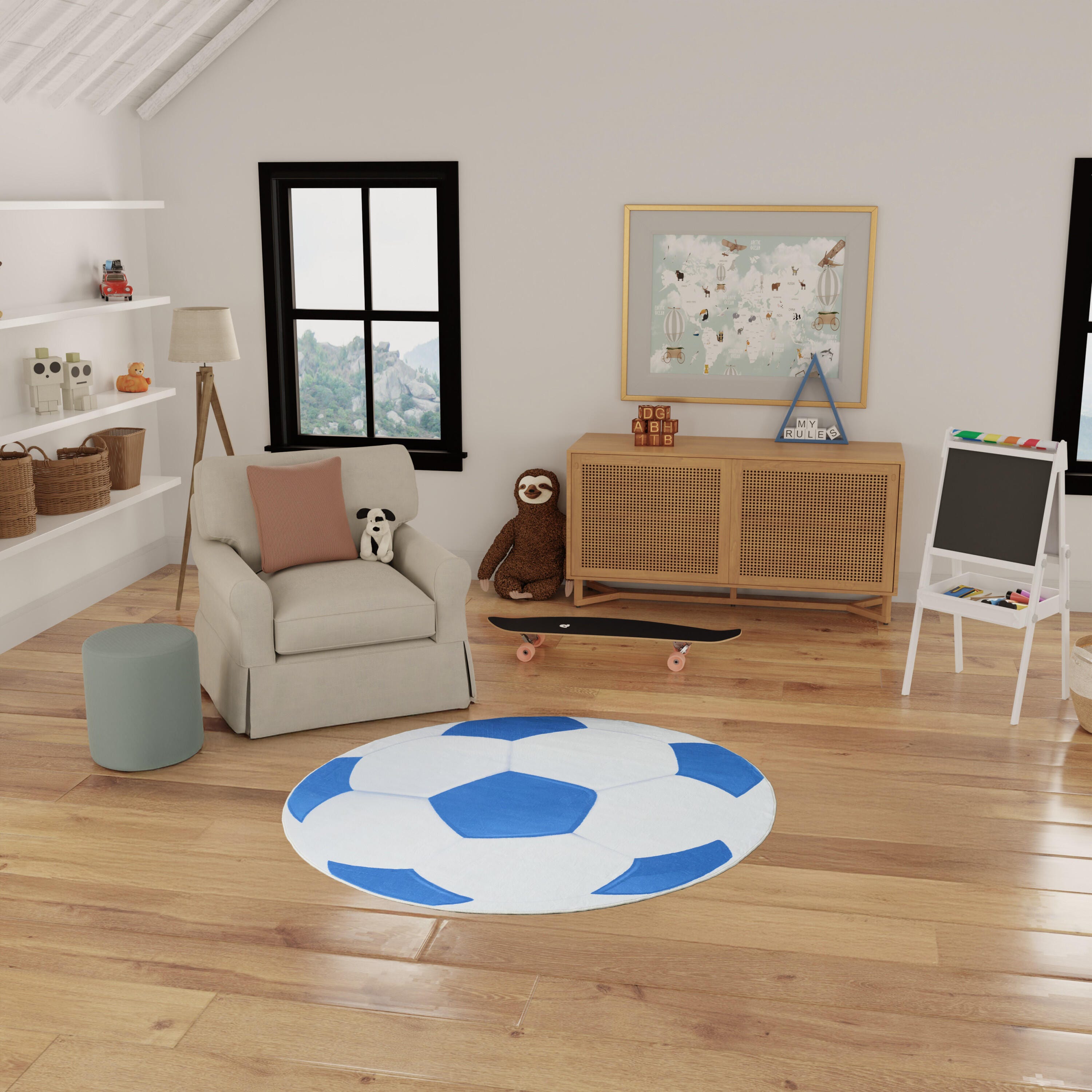 Click here for Nourison Home Football 5 Round Area Rug  Blue prices