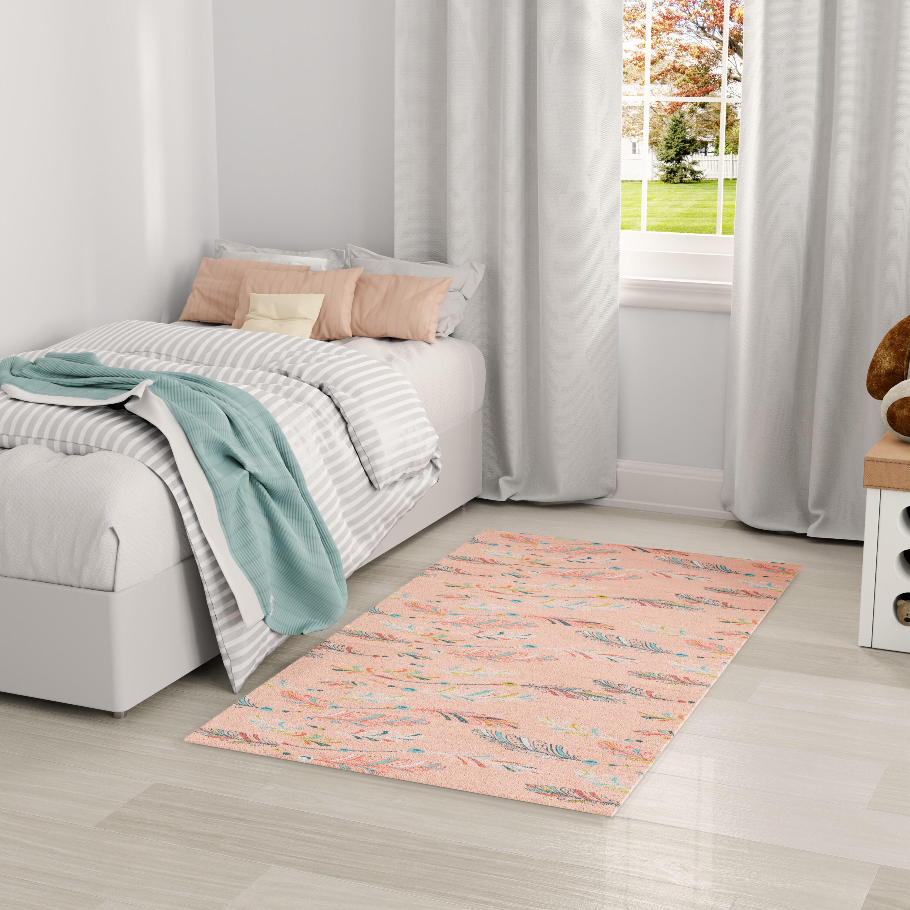 Click here for Nourison Home Feathers 4 x 6 Area Rug  Pink/Multi prices