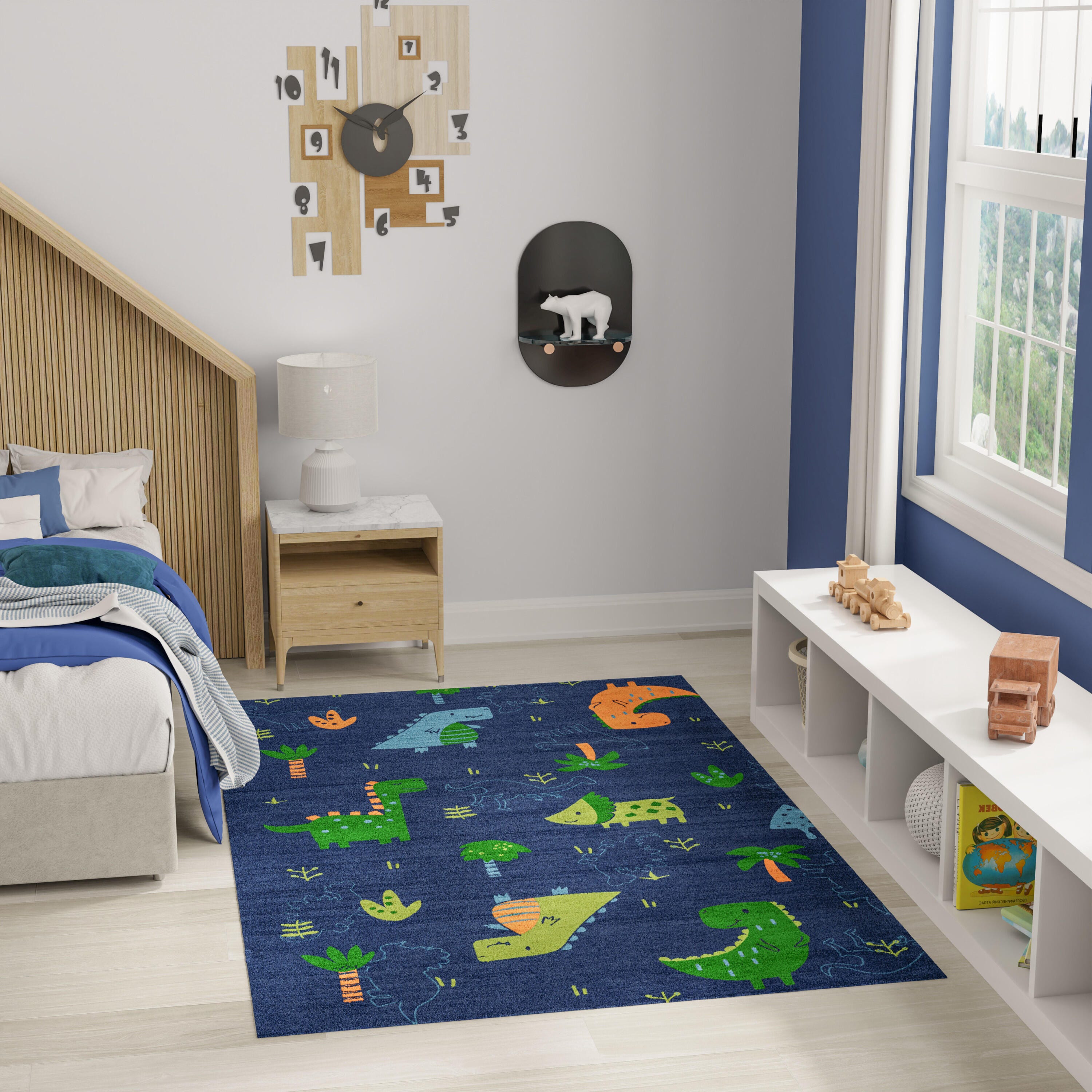 Click here for Nourison Home Dinosaurs 3 x 5 Area Rug  Navy/Multi prices