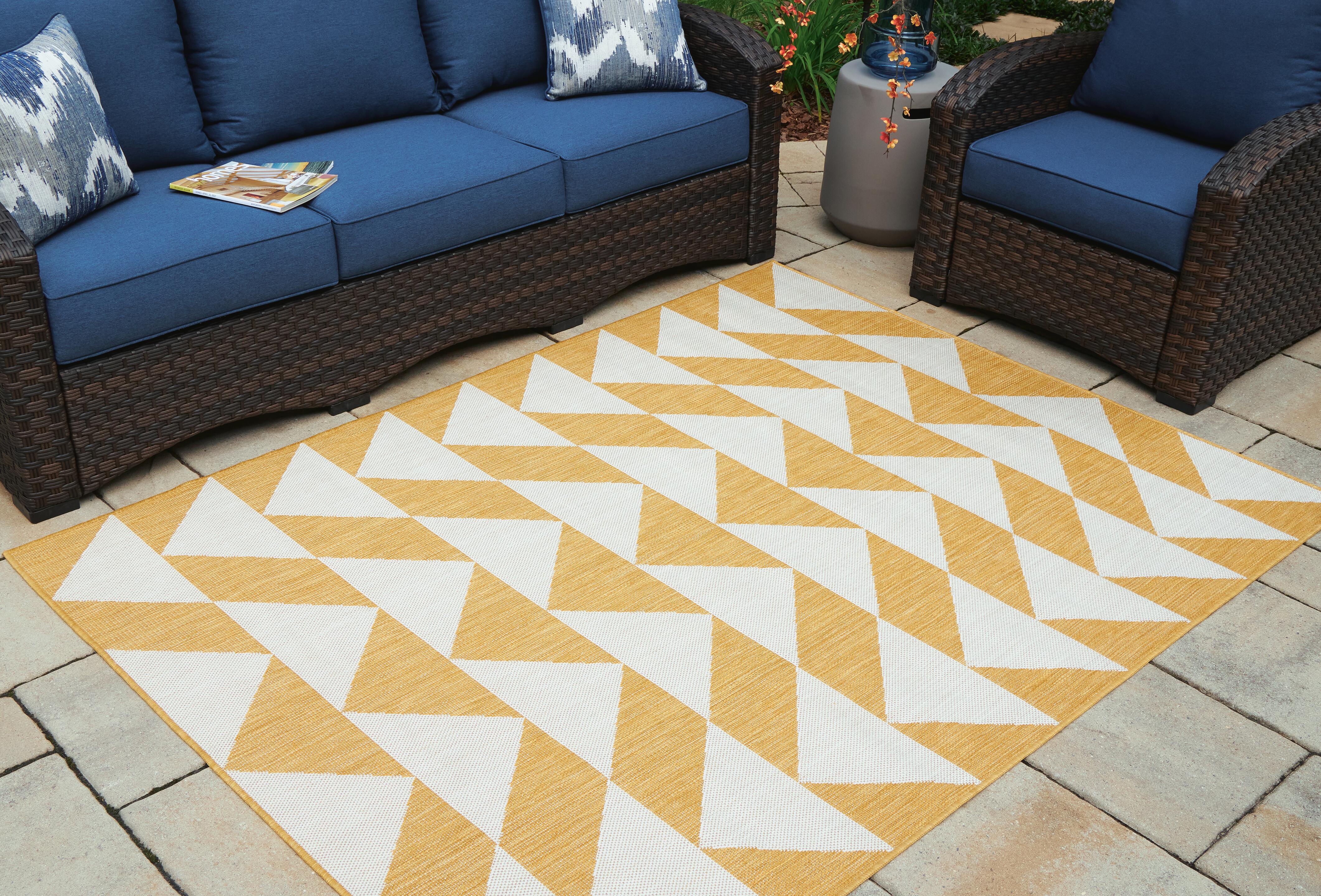 Click here for Thomley 8 x 10 Indoor/Outdoor Rug  Ivory/Yellow prices