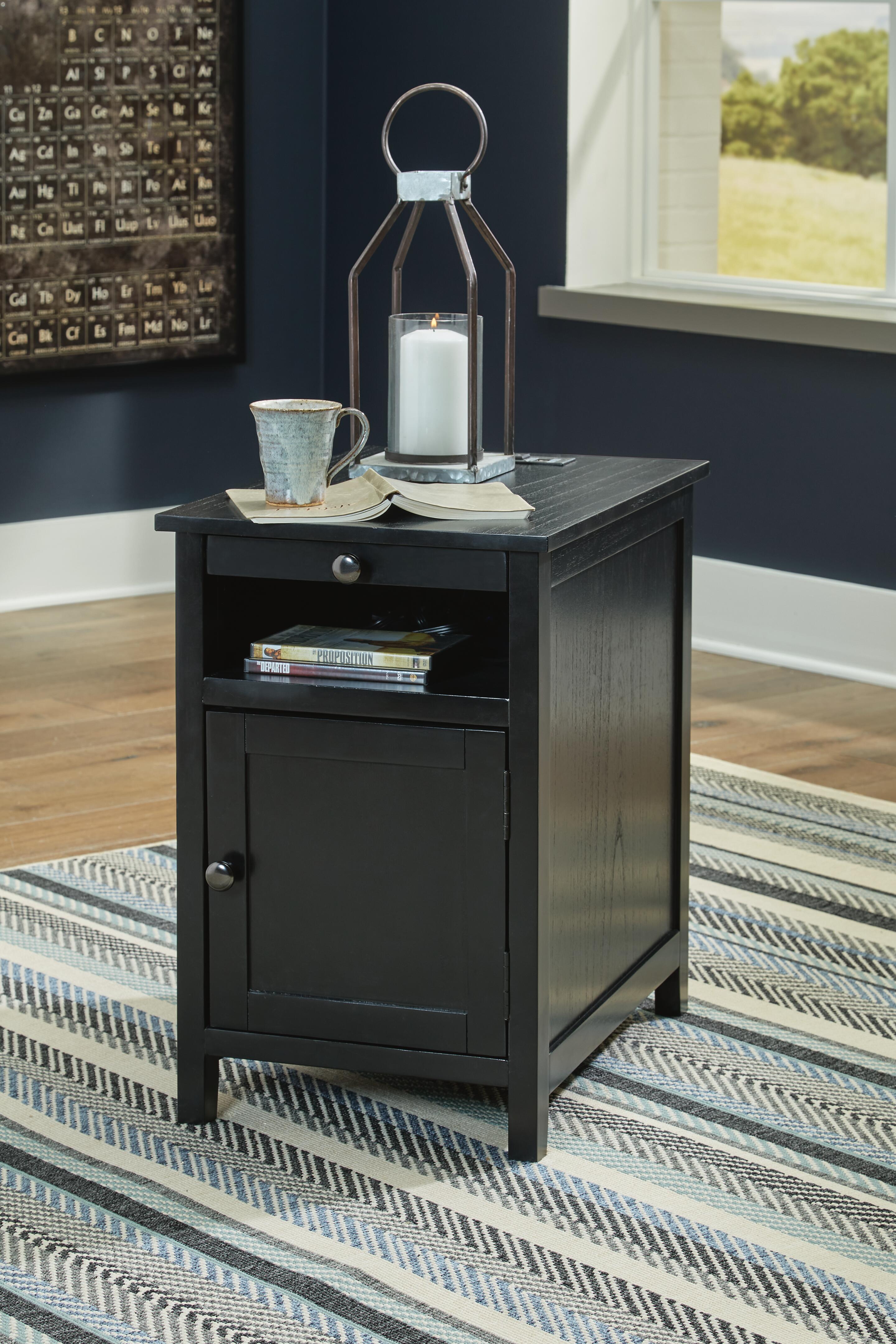 Click here for Treytown Chairside End Table  Black prices