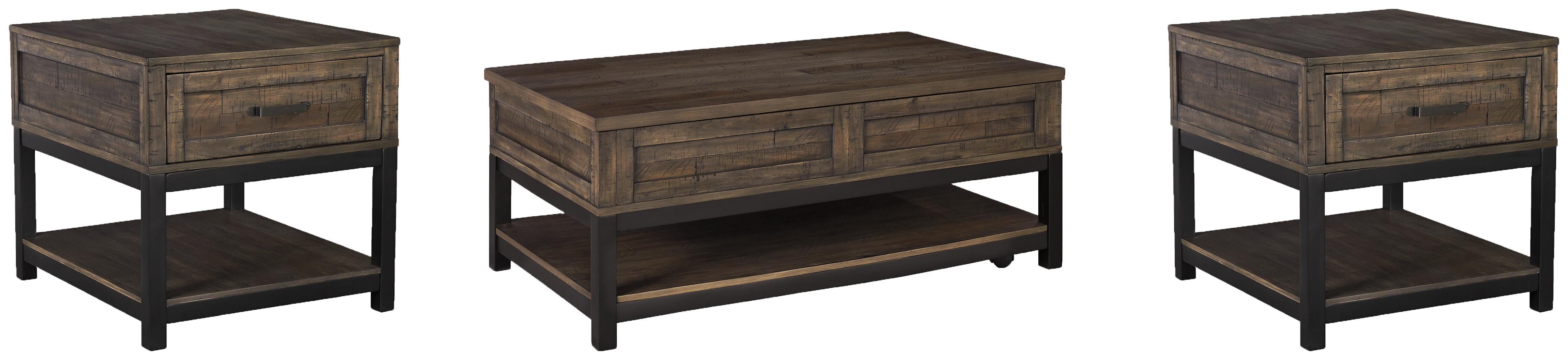 Click here for Johurst Coffee Table with 2 End Tables  Grayish Br... prices