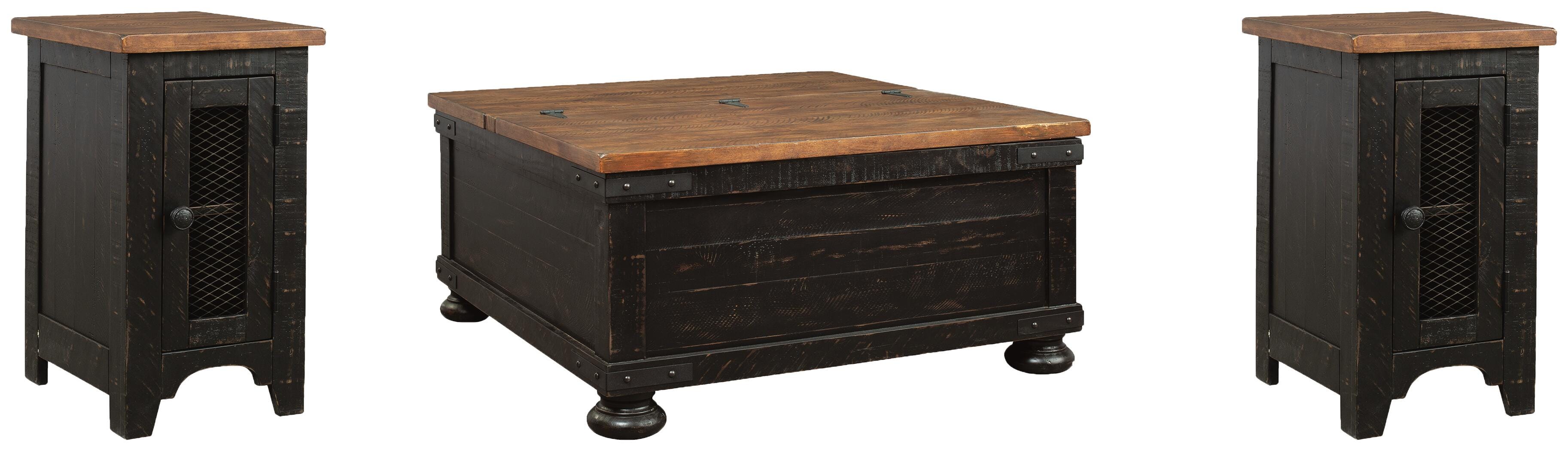 Click here for Valebeck Coffee Table with 2 End Tables  Black/Bro... prices