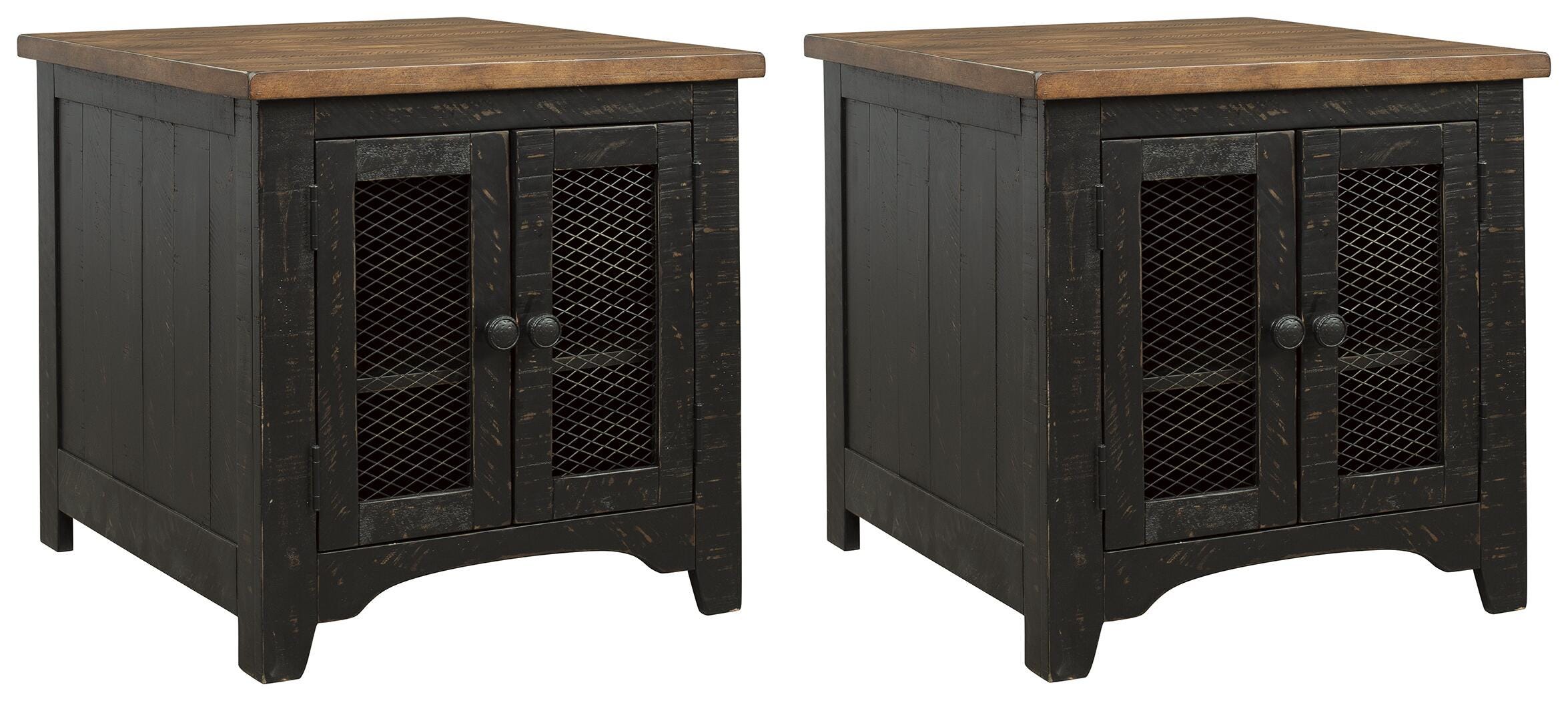 Click here for Valebeck 2 End Tables  Black/Brown prices