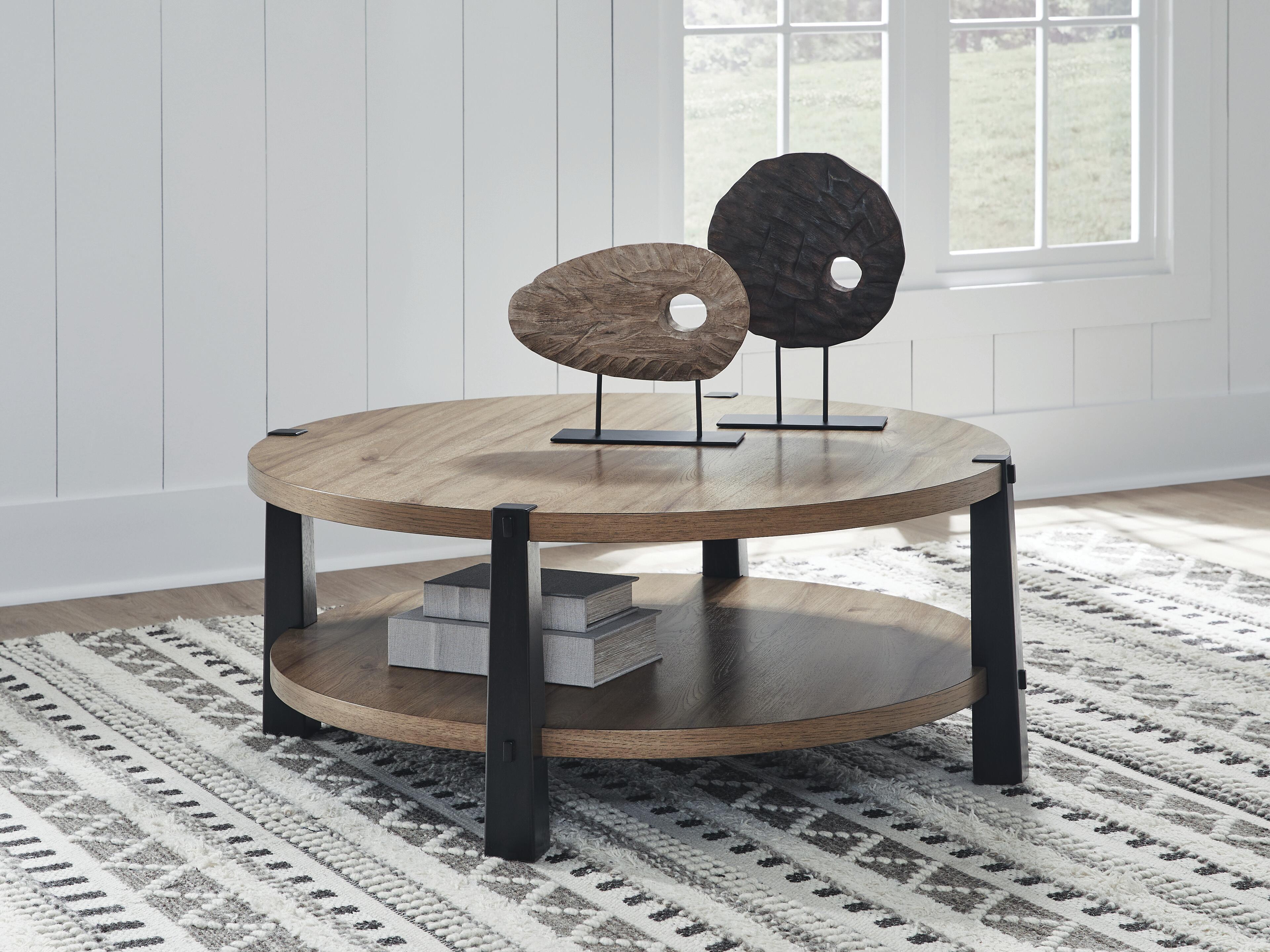 Click here for Ridgester Coffee Table  Light Brown/Black prices
