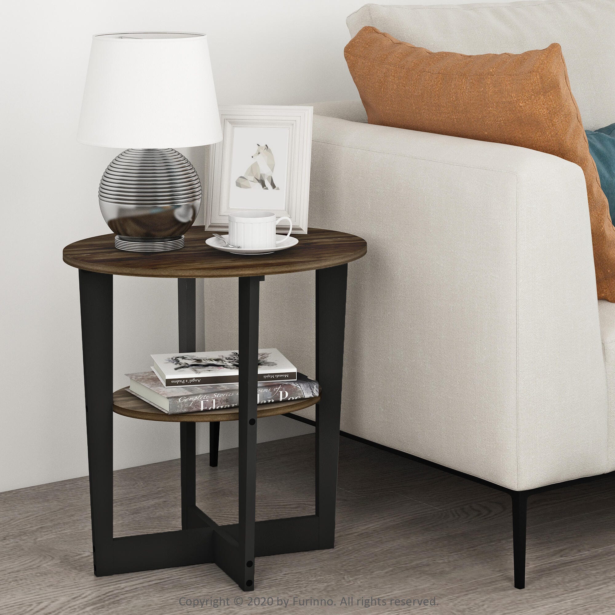 Click here for JAYA Oval End Table  Columbia Walnut/Black prices