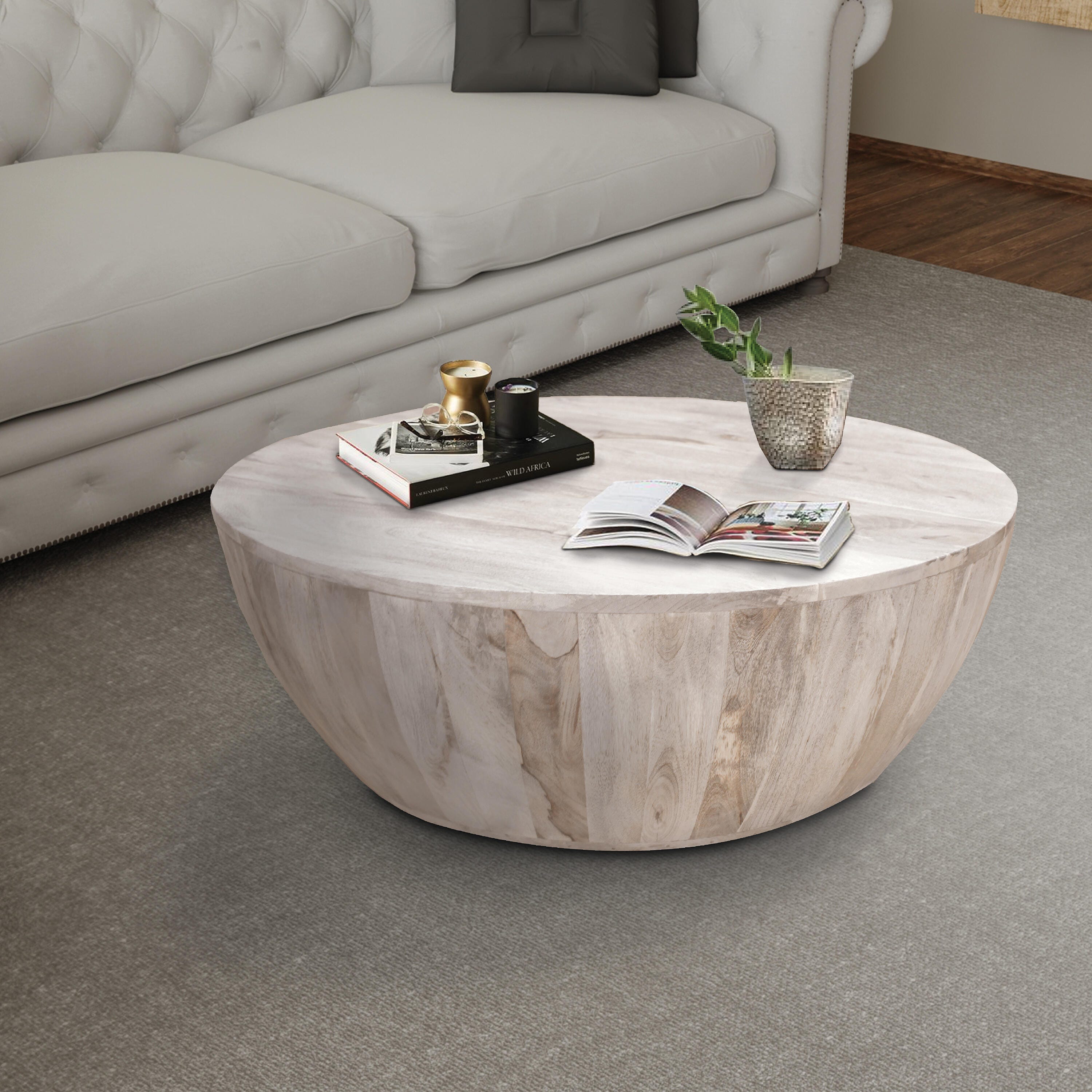 Click here for The Urban Port Round Coffee Table  White prices