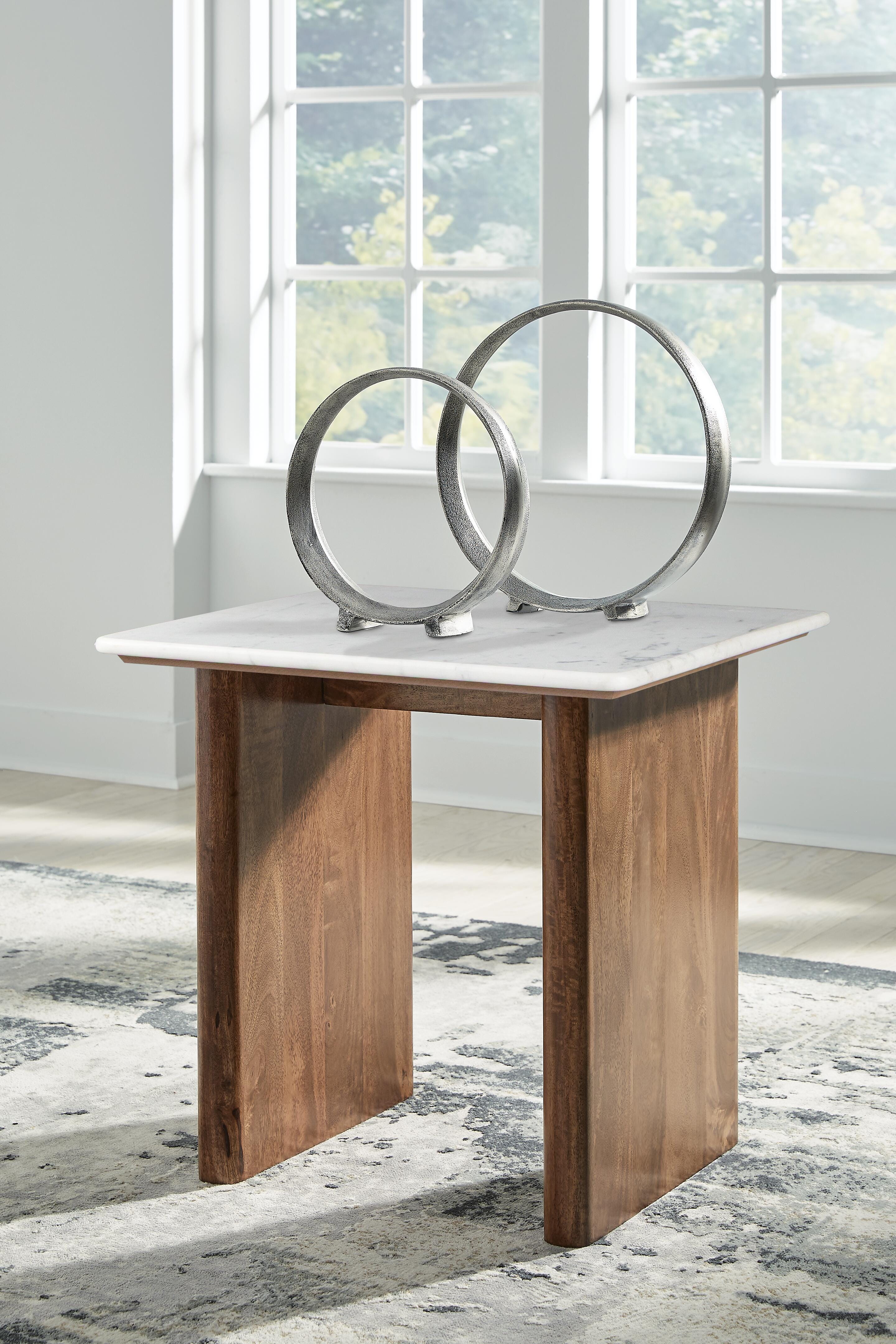 Click here for Isanti End Table  Light Brown/White prices