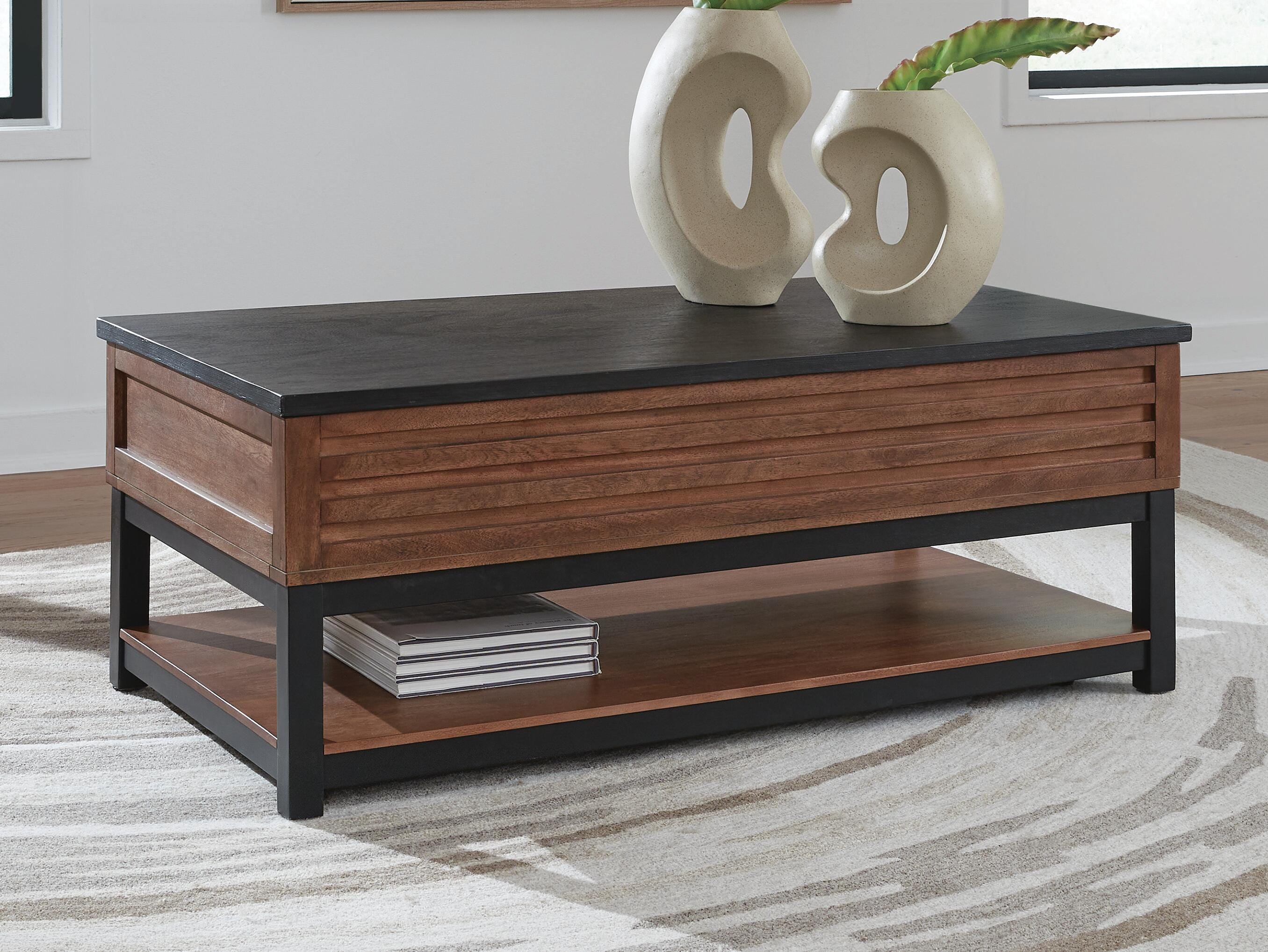 Click here for Kallari Lift-Top Coffee Table  Warm Brown/Black prices