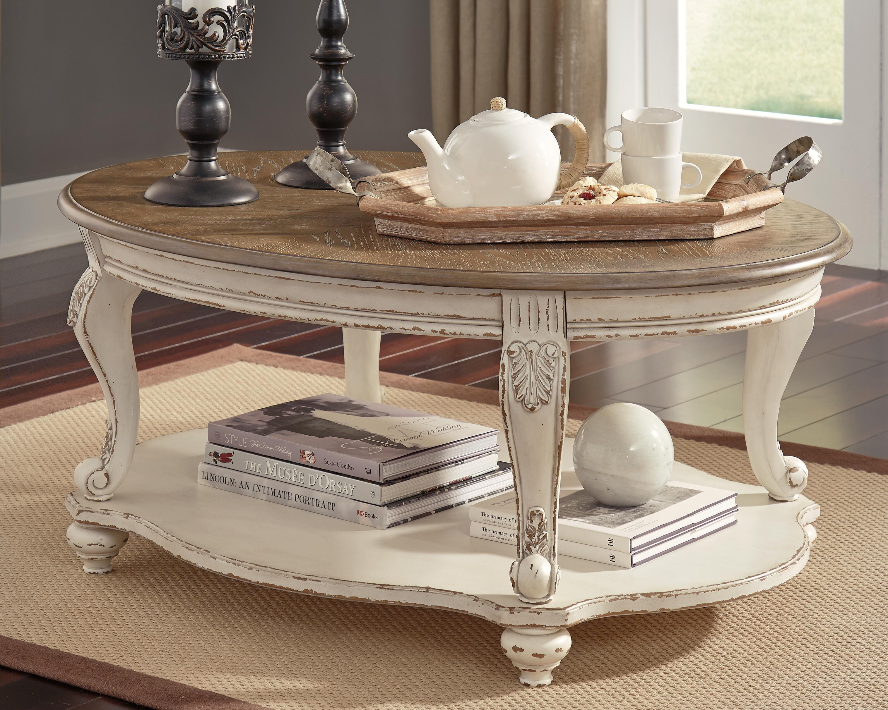 Click here for Realyn Coffee Table  White/Brown prices