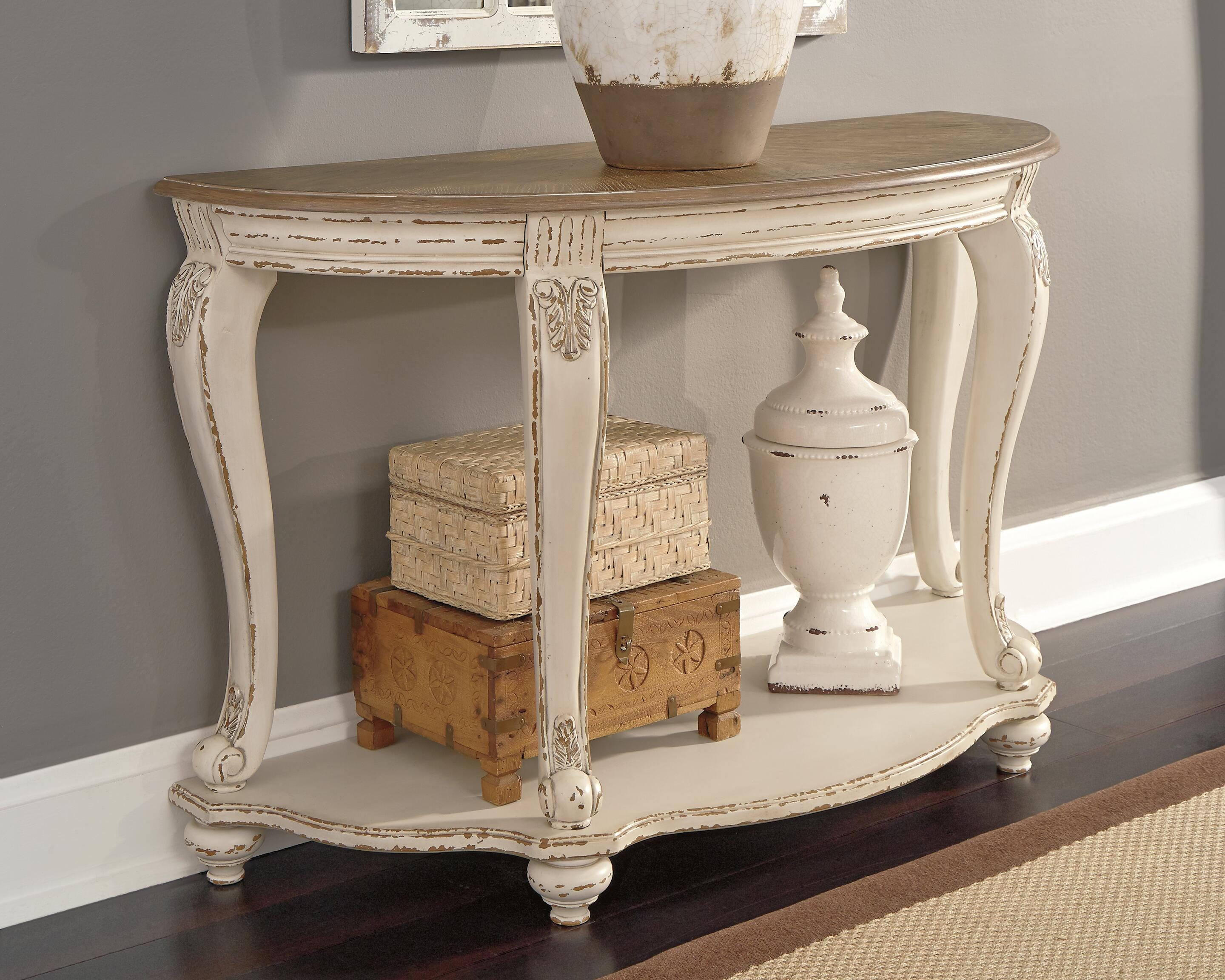 Click here for Realyn Sofa Table  White/Brown prices