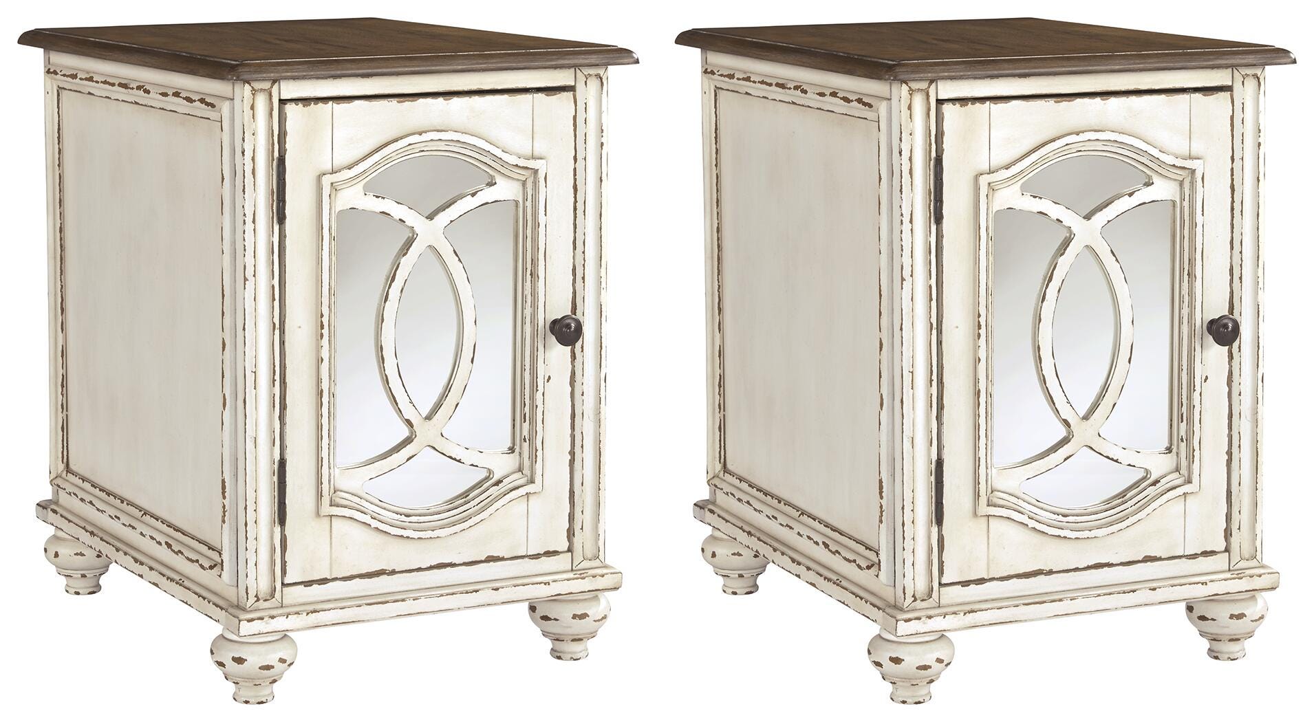 Click here for Realyn 2 End Tables  White/Brown prices