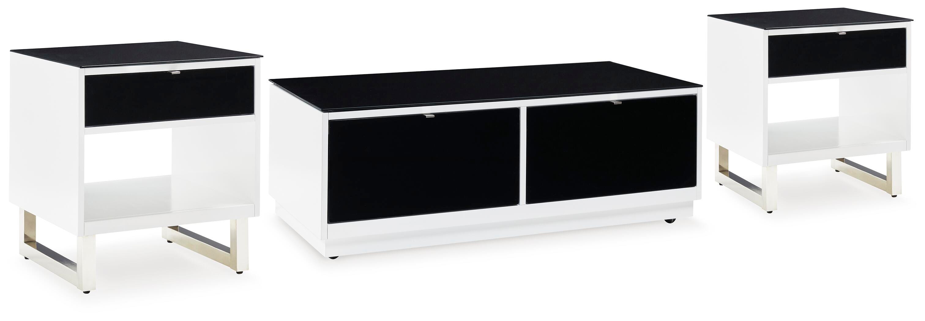 Click here for Gardoni Coffee Table with 2 End Tables  White/Blac... prices