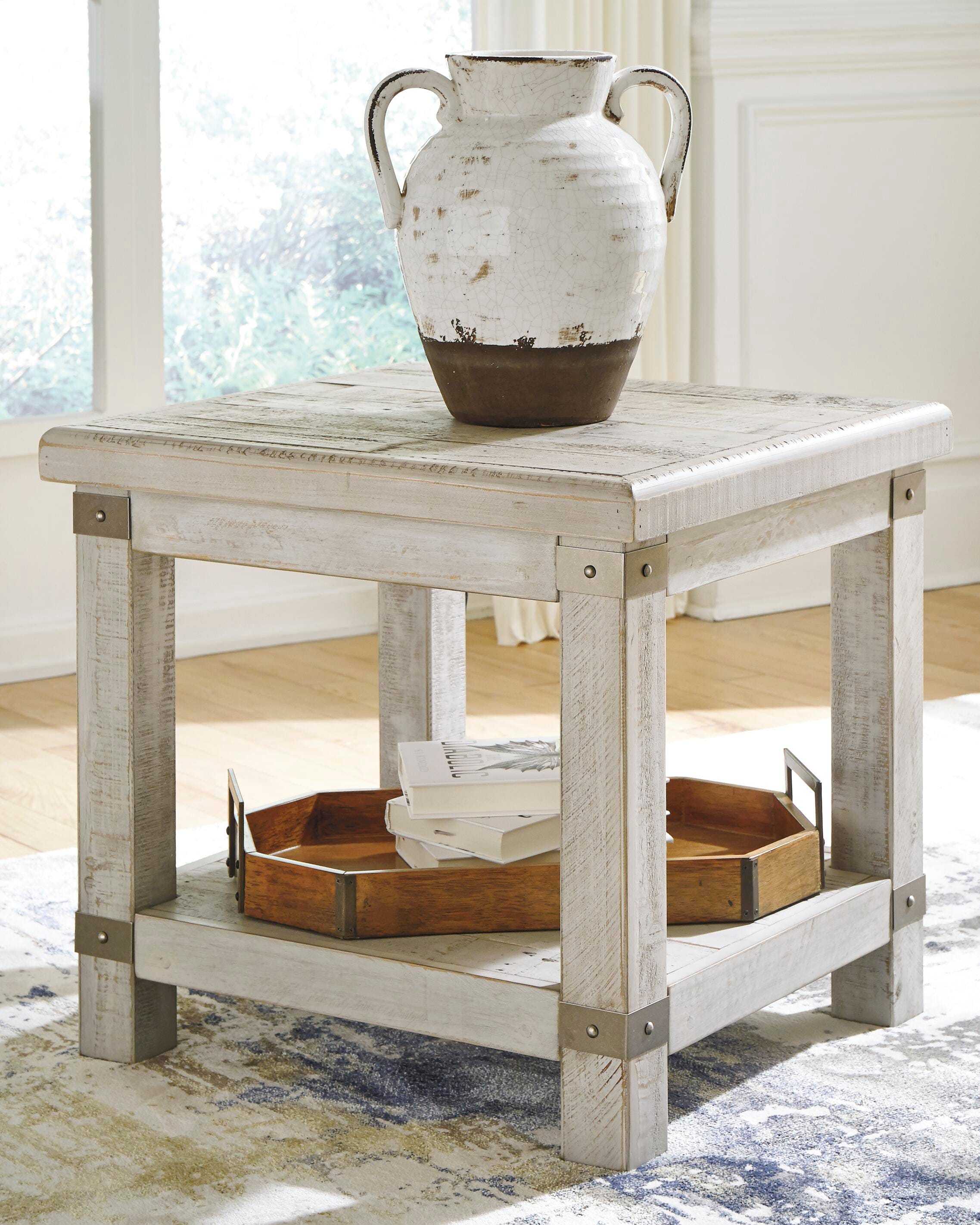 Click here for Carynhurst End Table with USB Charging  White Wash... prices