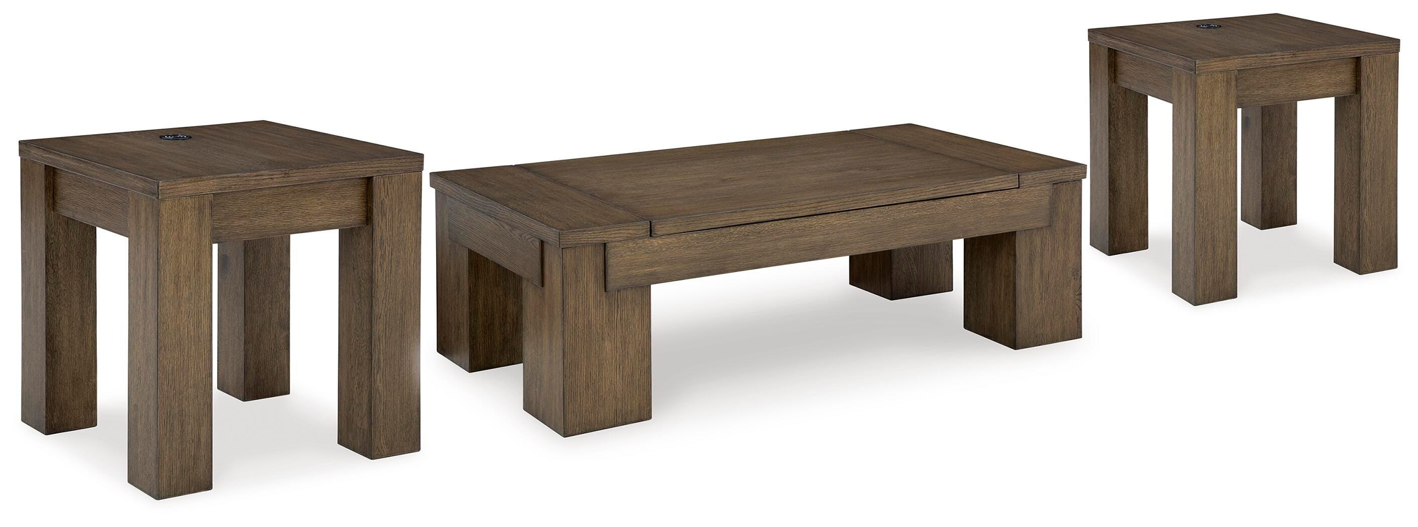 Click here for Rosswain Coffee Table with 2 End Tables  Warm Brow... prices