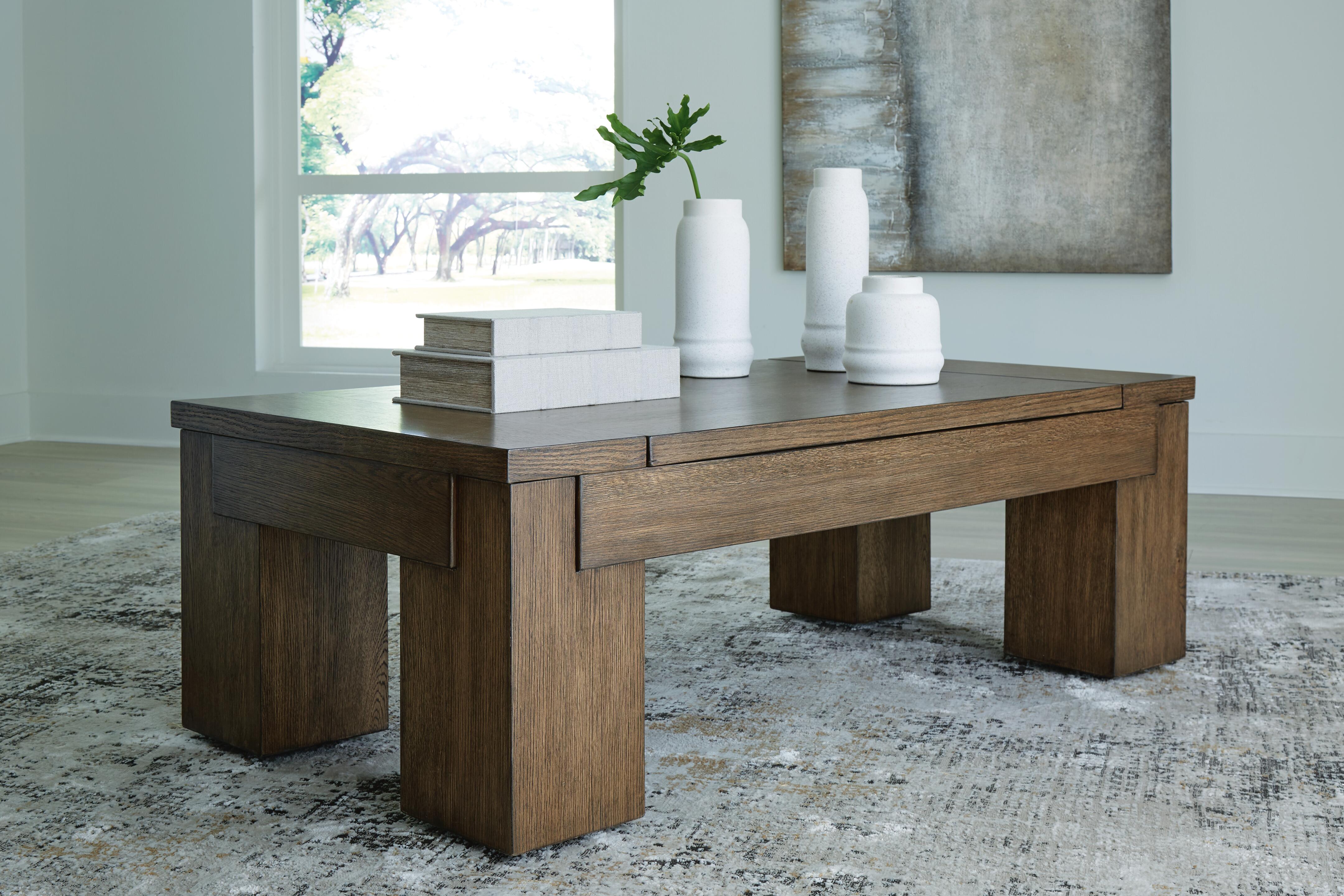 Click here for Rosswain Lift-Top Coffee Table  Warm Brown prices