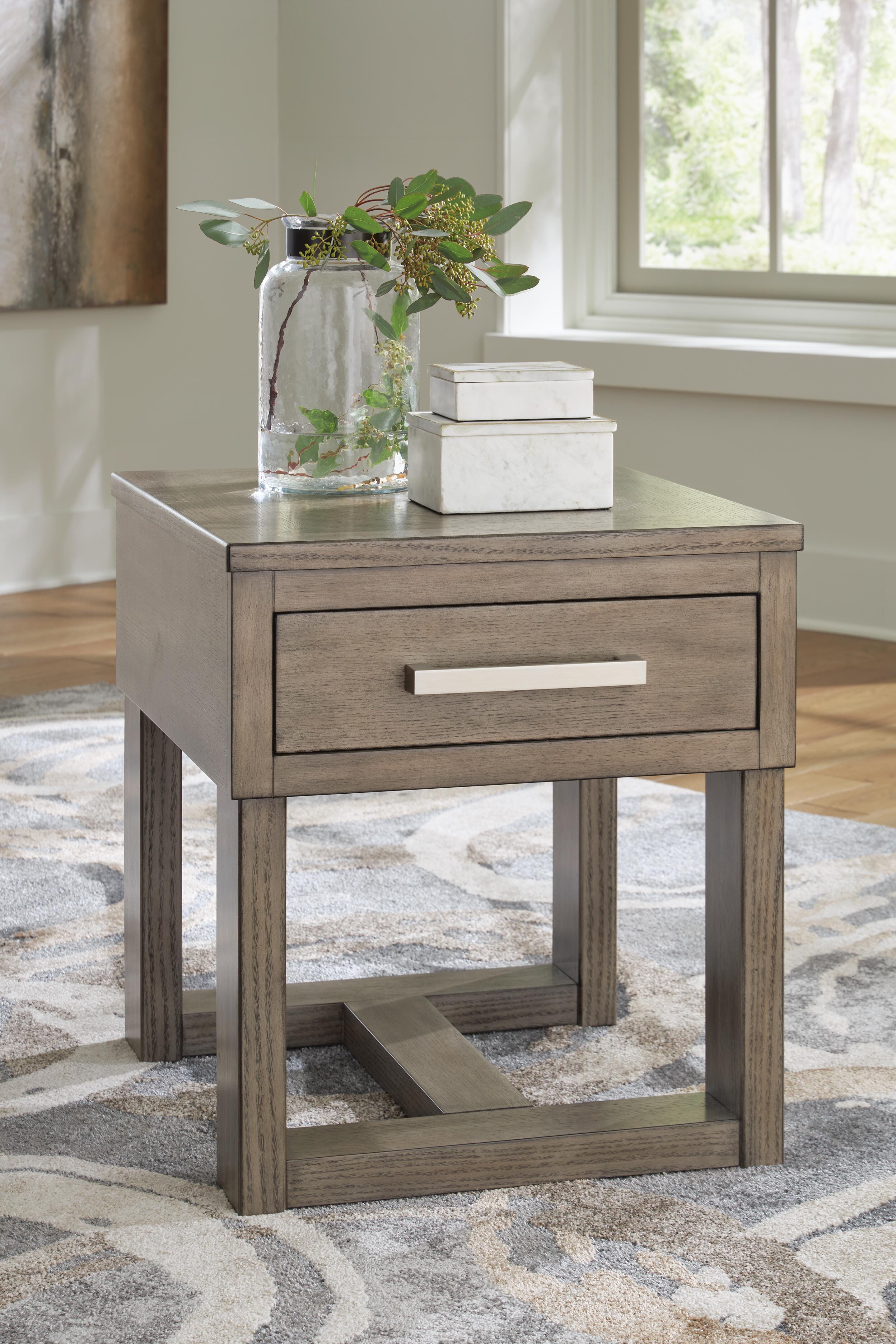 Click here for Loyaska End Table  Grayish Brown/White prices