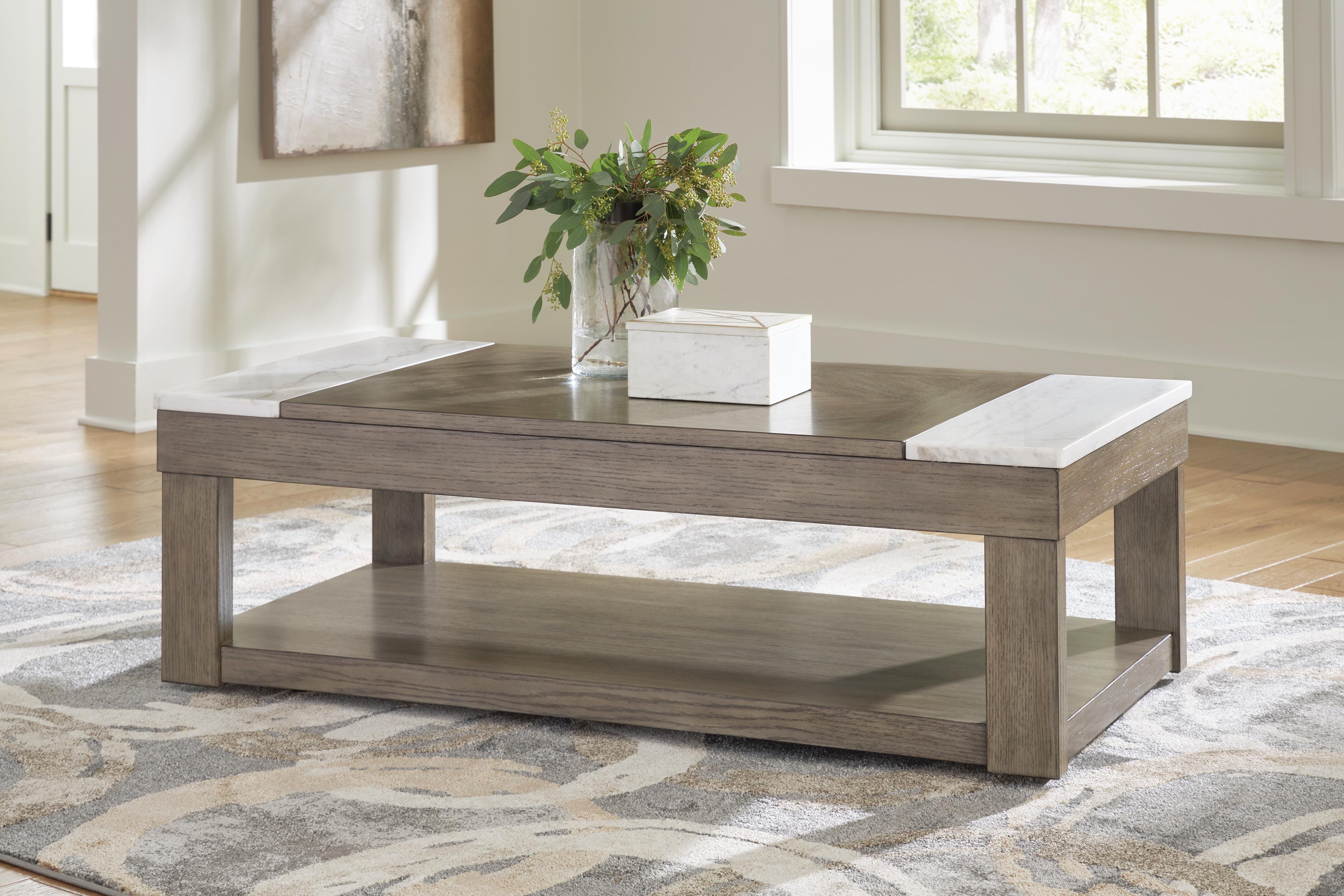 Click here for Loyaska Lift-Top Coffee Table  Grayish Brown/White prices