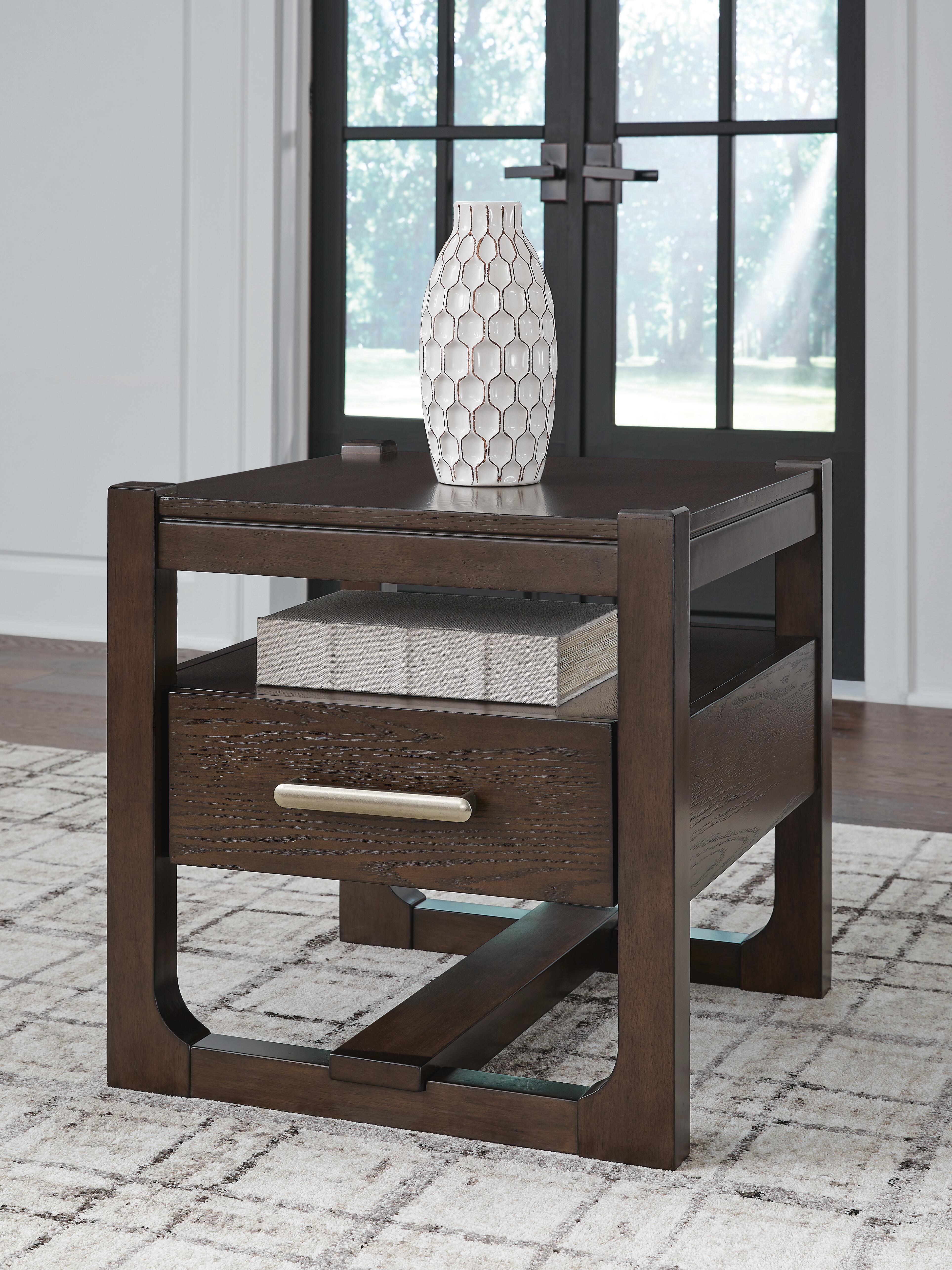 Click here for Breckington End Table  Dark Brown prices