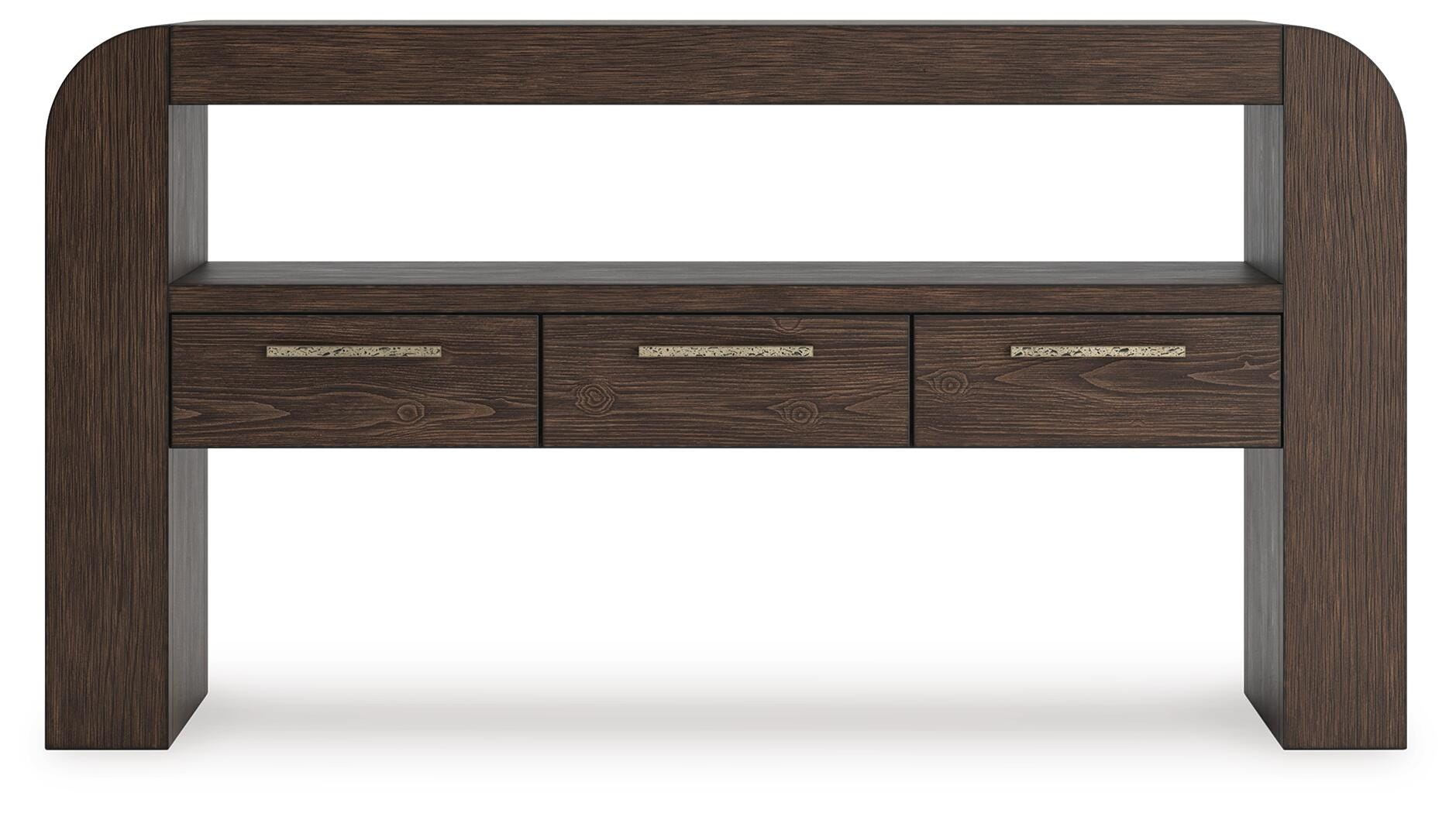 Click here for Ashley Luxe Neo Curved Console Table  Rich Brown prices