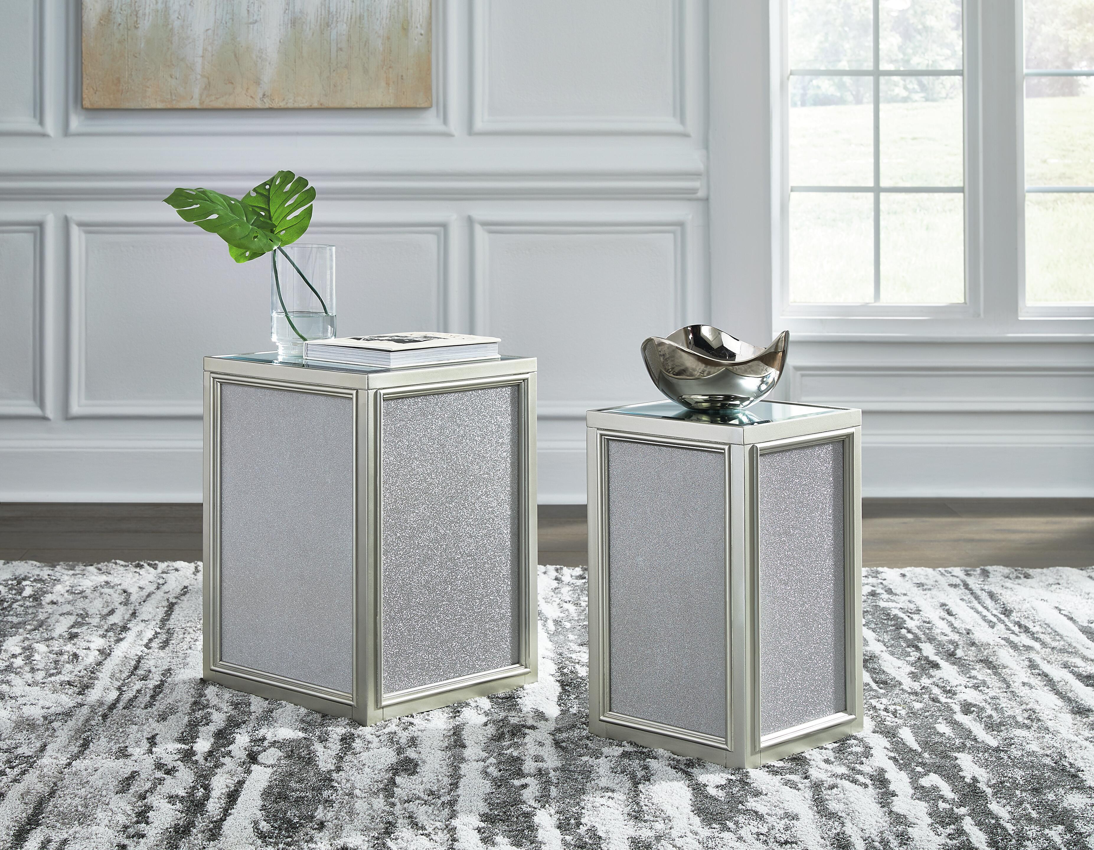 Click here for Traleena Nesting End Table (Set of 2)  Silver Fini... prices