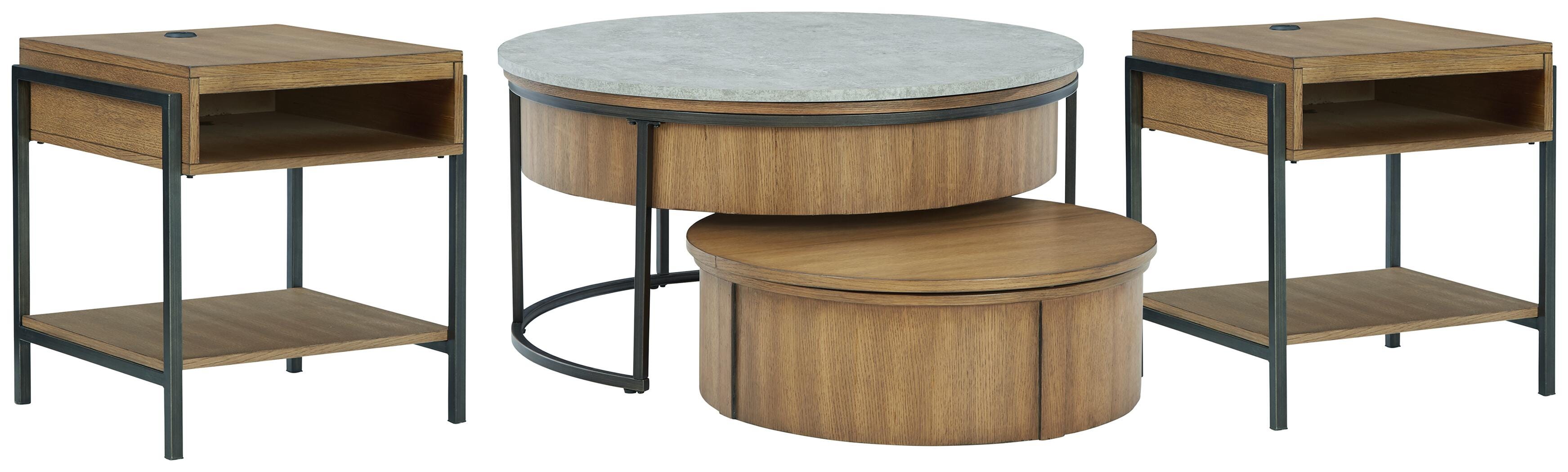 Click here for Fridley Coffee Table with 2 End Tables  Gray/Brown... prices