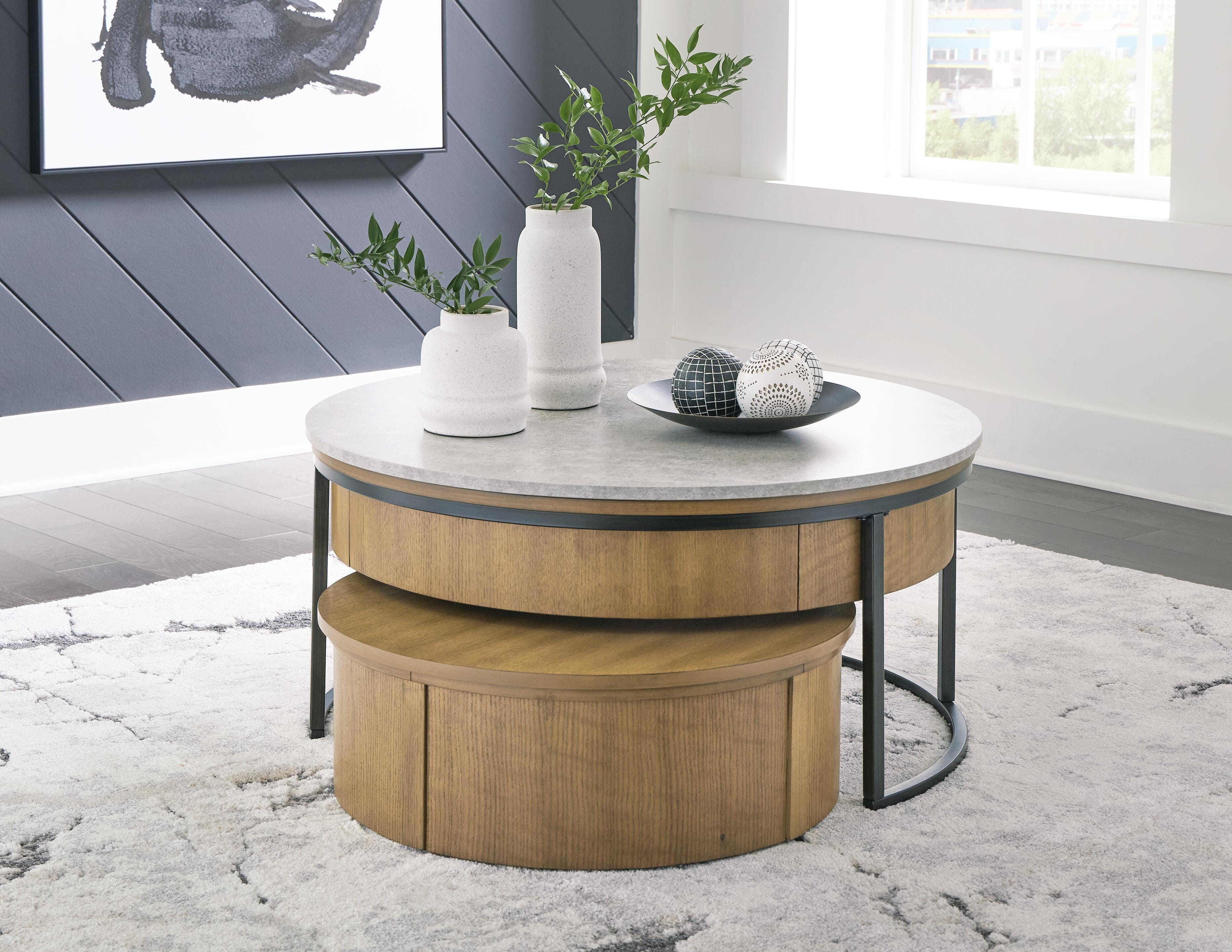 Click here for Fridley Nesting Coffee Table (Set of 2)  Gray/Brow... prices